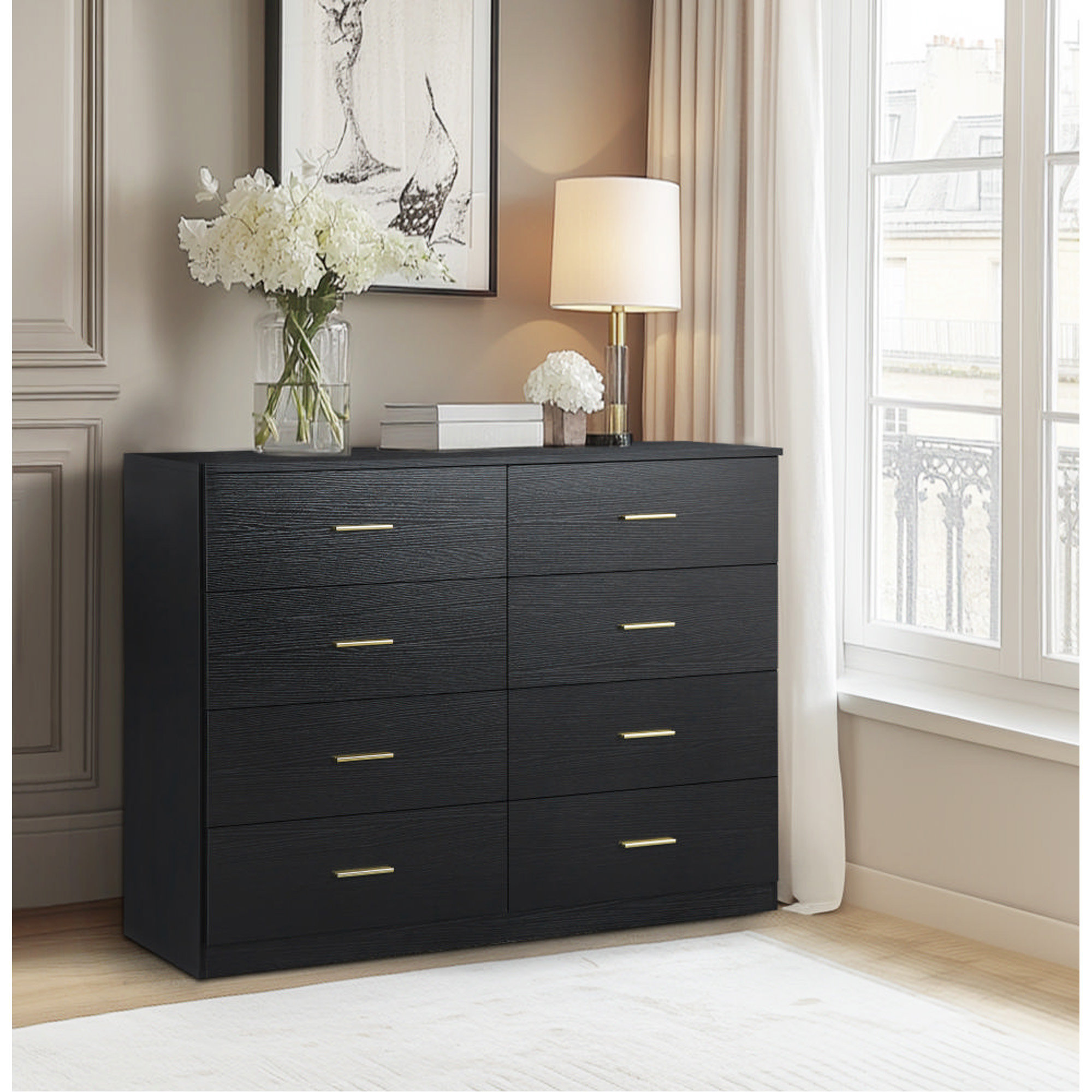 Latitude Run® Modern Bedroom Dresser With 8 Drawers, Sturdy And ...