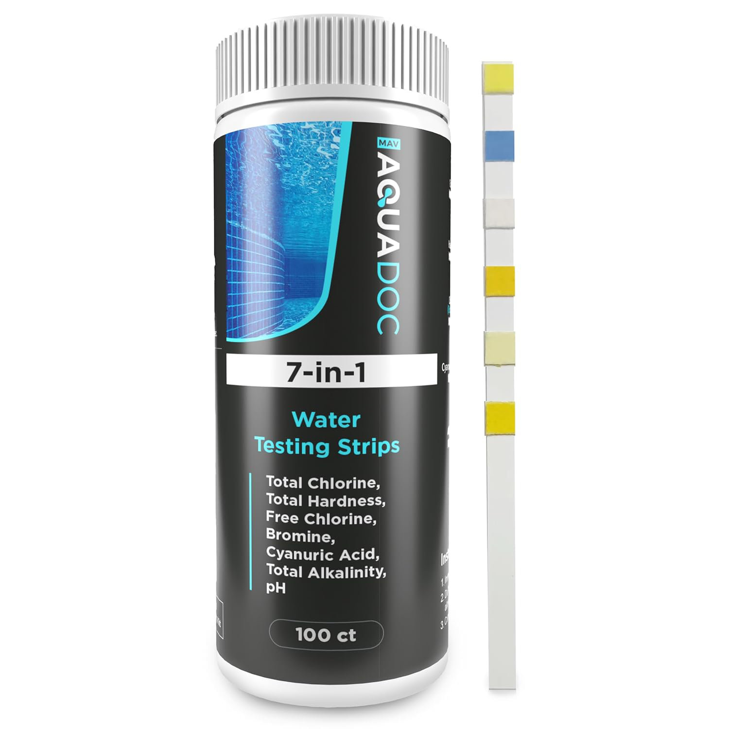 MAV AquaDoc AquaDoc Pool Test Strips - 100 Spa and Hot Tub Test Strips ...