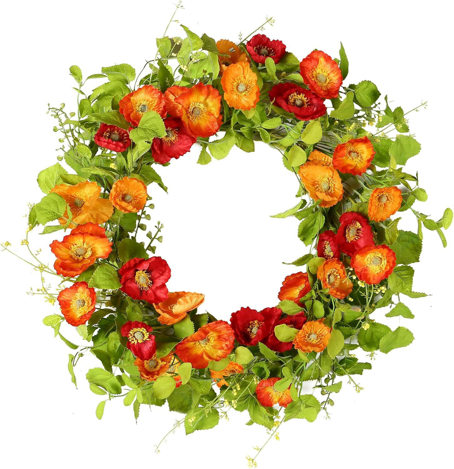 One Allium Way® 18" Spring Wreaths for Front Door Summer Wreath with ...