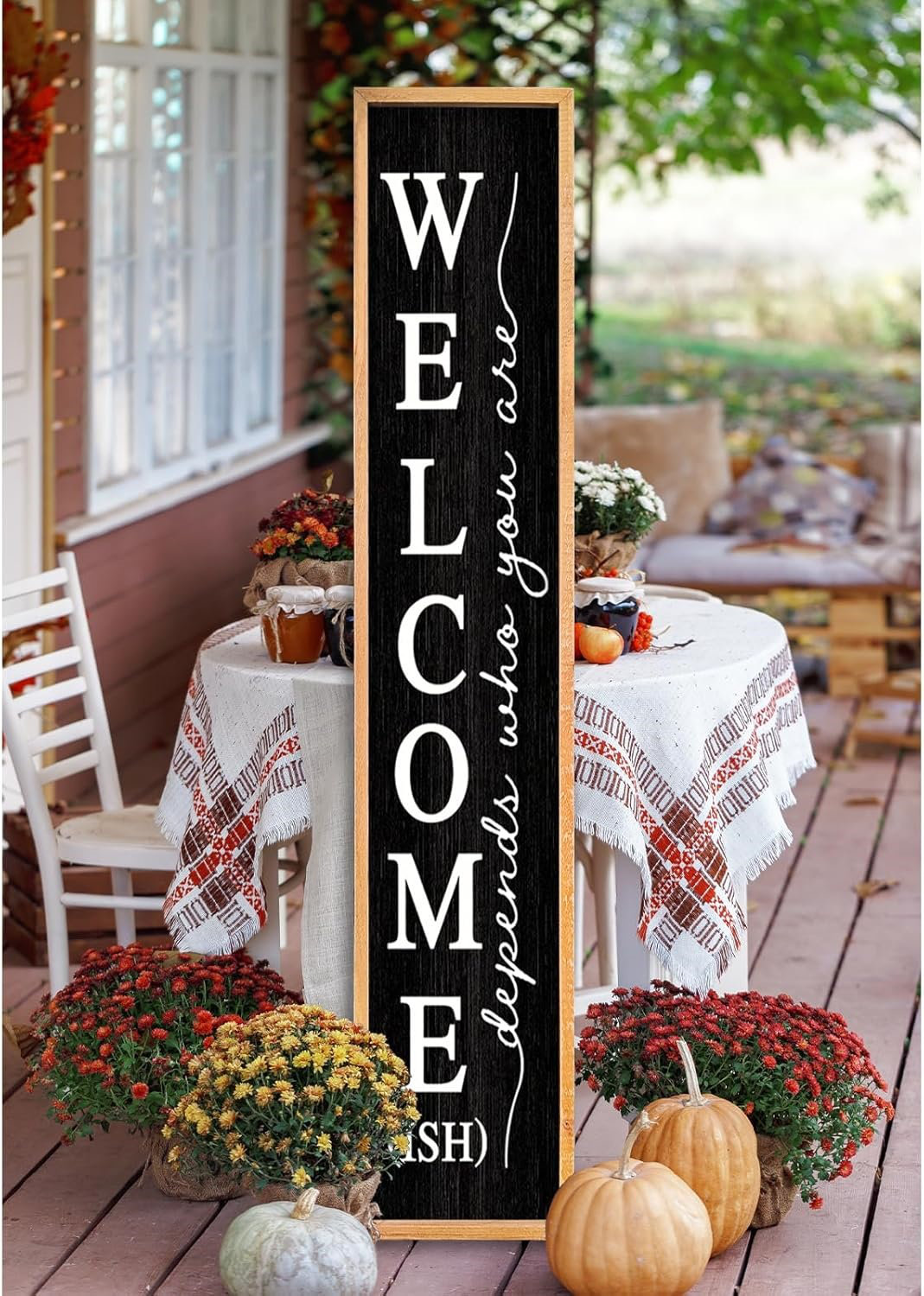 Lark Manor Welcome-Ish Sign For Front Porch Standing 45 X9 Large ...