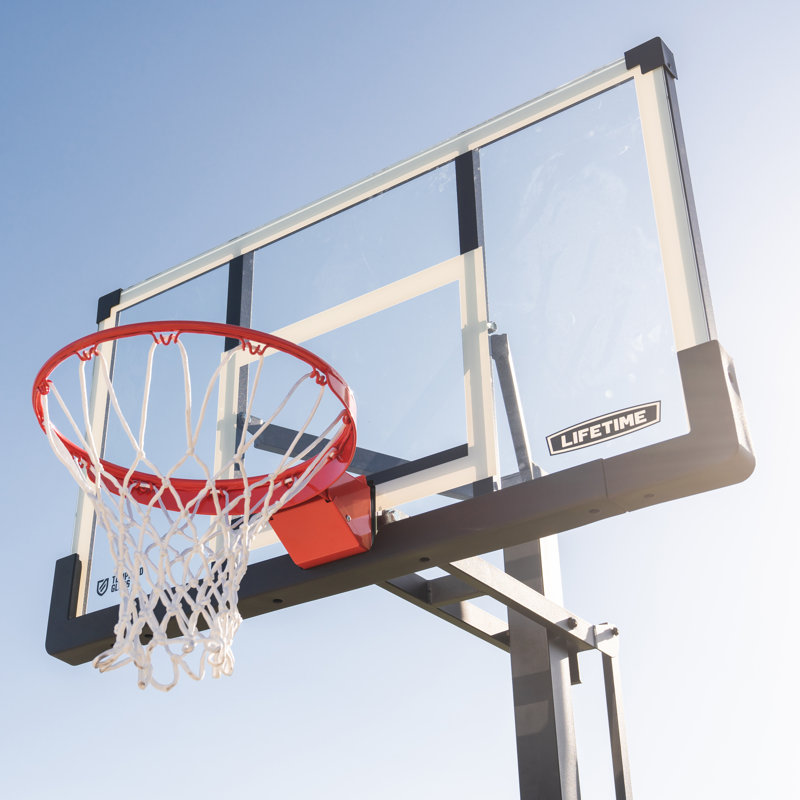 Lifetime Height Adjustable Portable Basketball Hoop (54" Tempered Glass ...