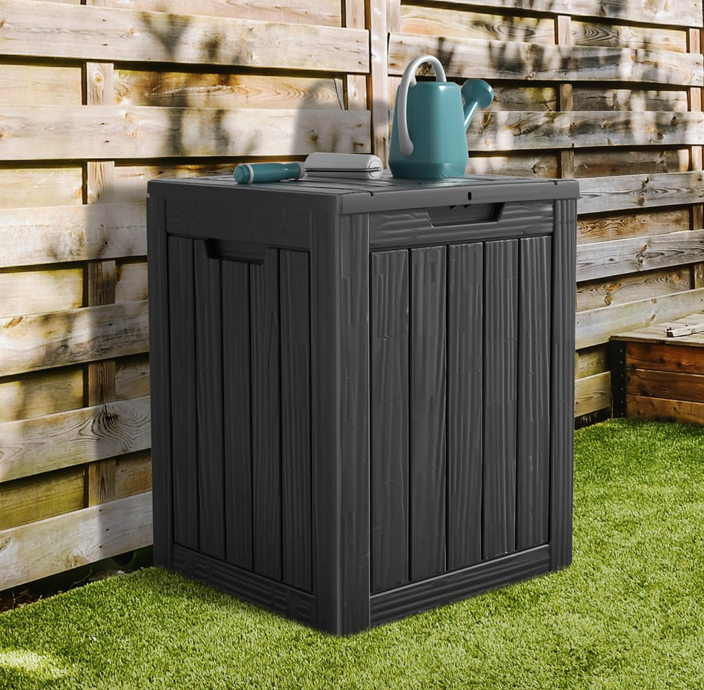 Absuta 30 Gallon Resin Outdoor Storage Deck Box Waterproof Ratten Boxes ...