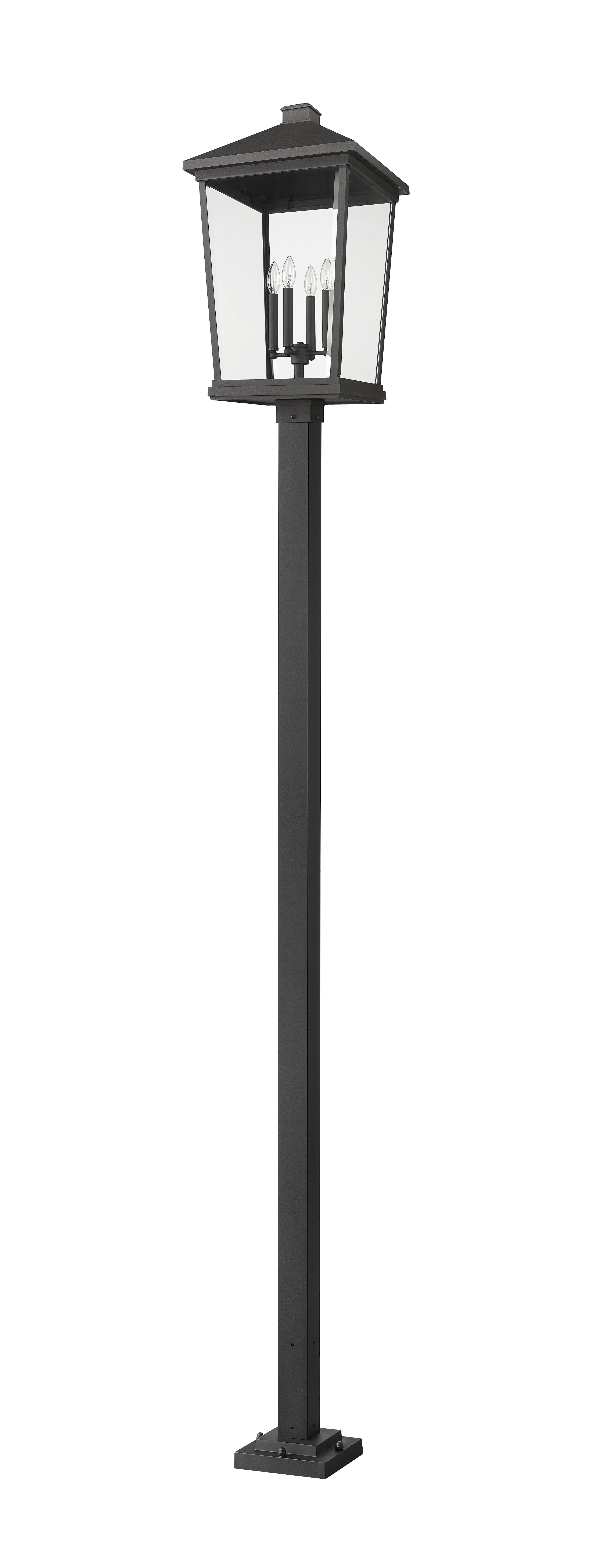 Z-Lite Beacon Black 4 -Light 124.5" H Hardwired Lamp Post (Full) | Wayfair