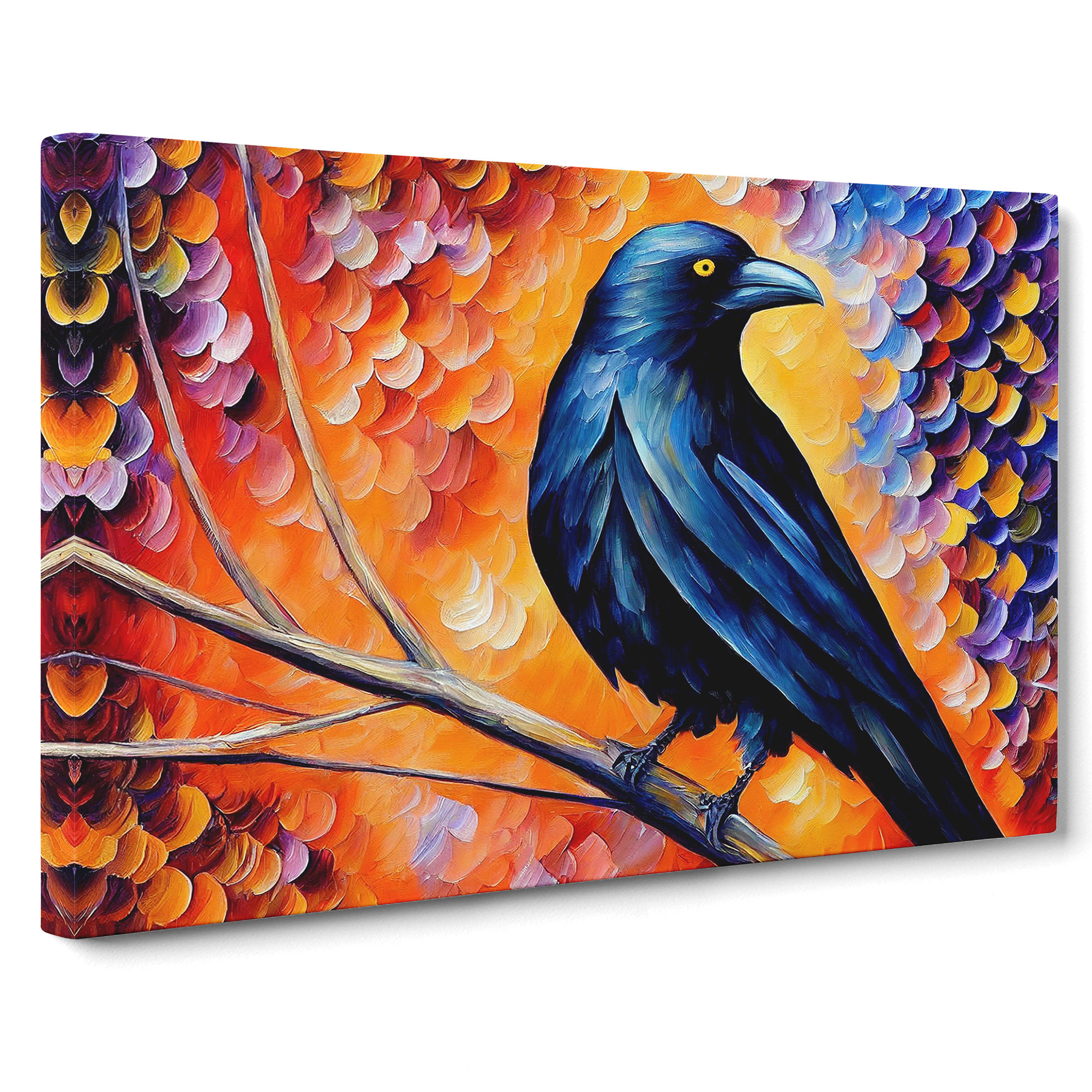 ClassicLiving Crow Bird Painting Vol.4 Abstract - Wrapped Canvas ...