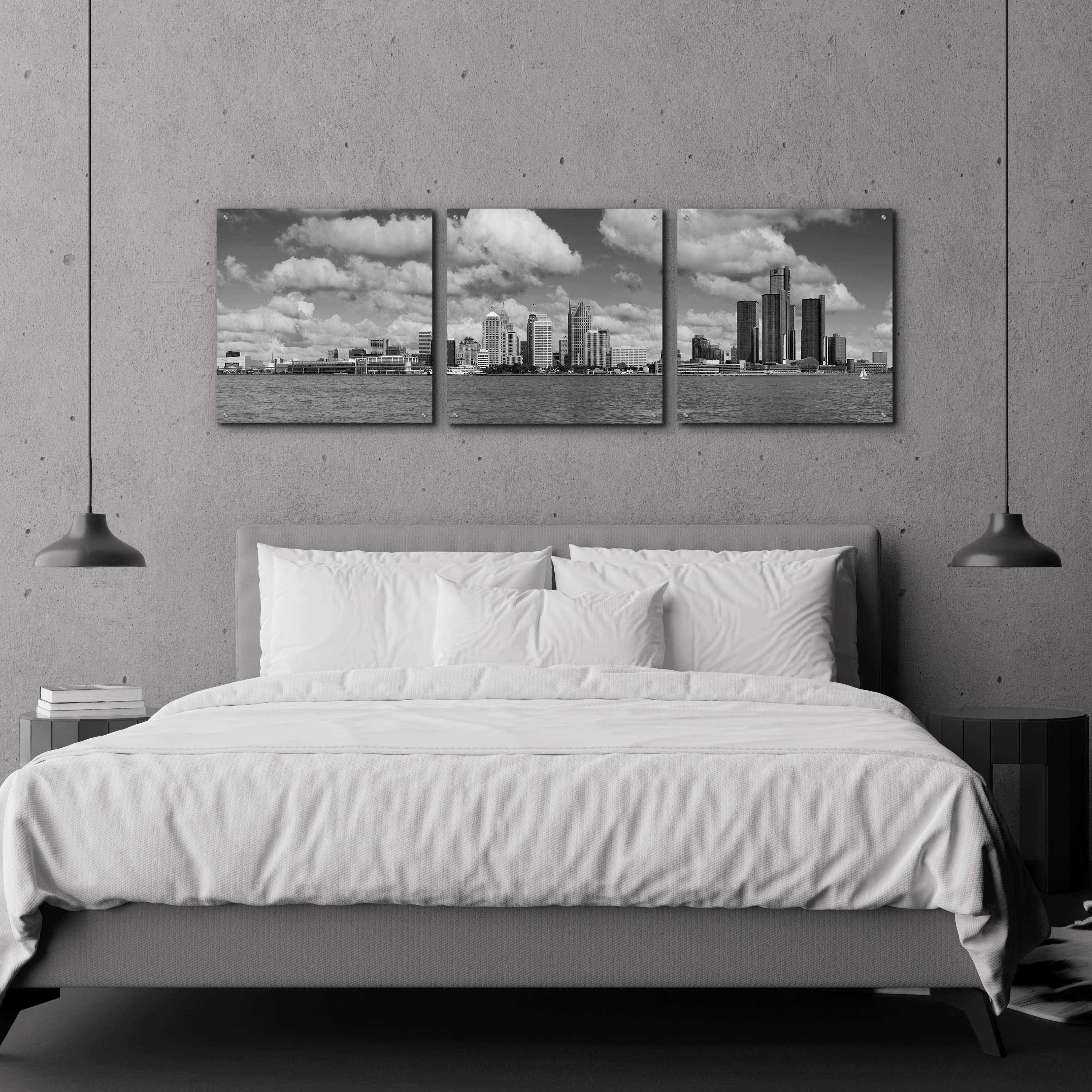 Epic Art Detroit Skyline Panorama 4' by Monte Nagler, Acrylic Glass ...