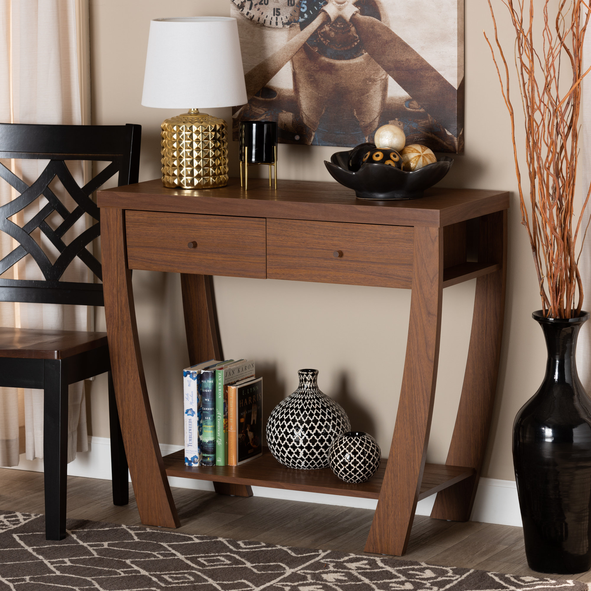 Red Barrel Studio Nicolasa Modern And Contemporary Dark Brown Finished ...