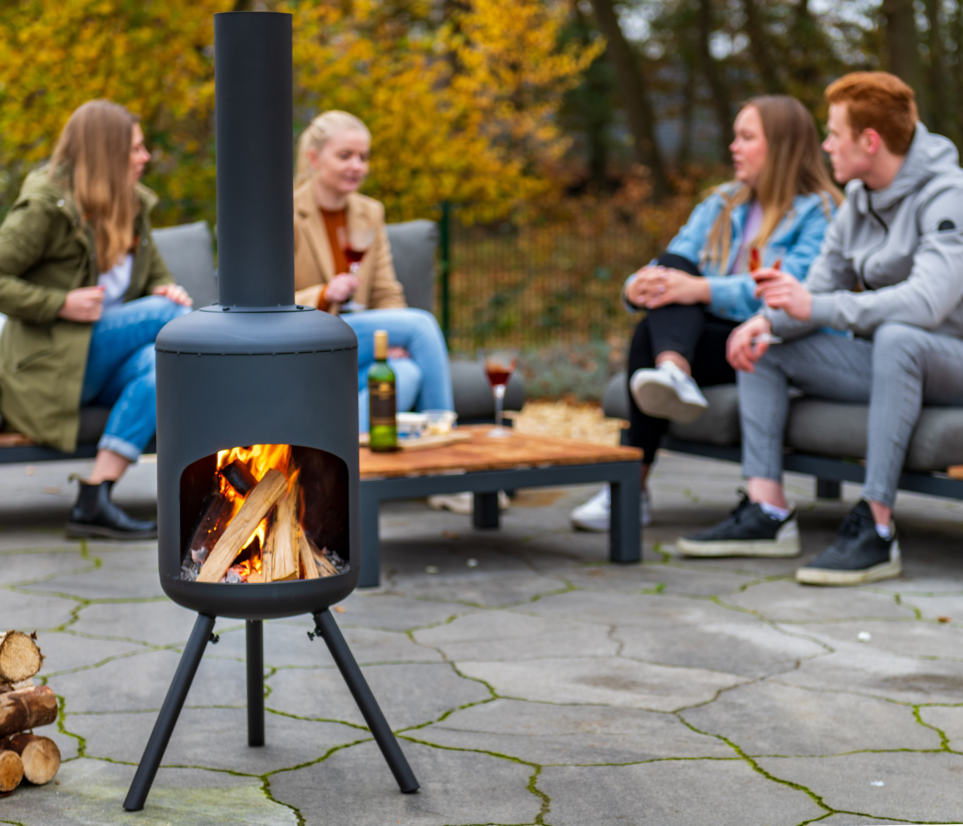 Redfire Fuego 117Cm H x 32Cm W Clay Wood Burning Outdoor Chiminea ...