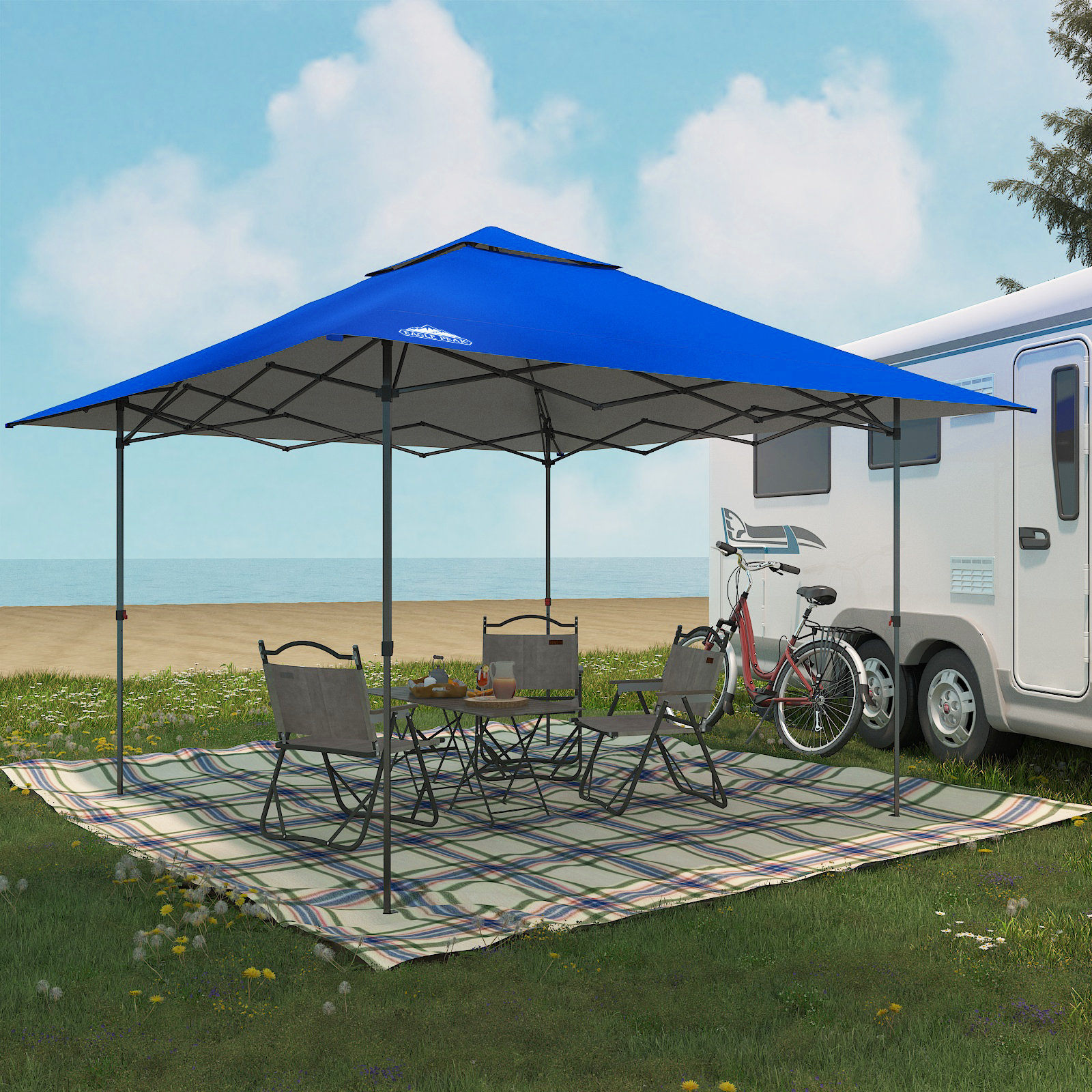 EAGLE PEAK Pop Up Canopies 13 Ft. W x 13 Ft. D Steel Outdoor Straight ...