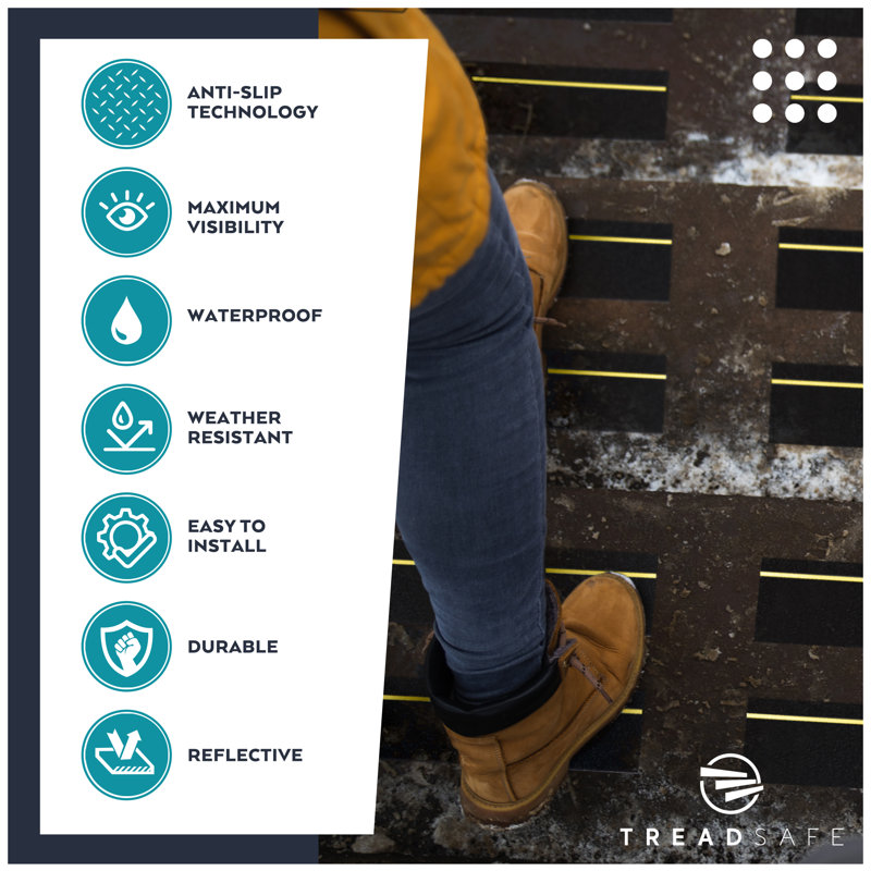 TreadSafe Reflective Anti Slip Stair Tread Tape | Wayfair
