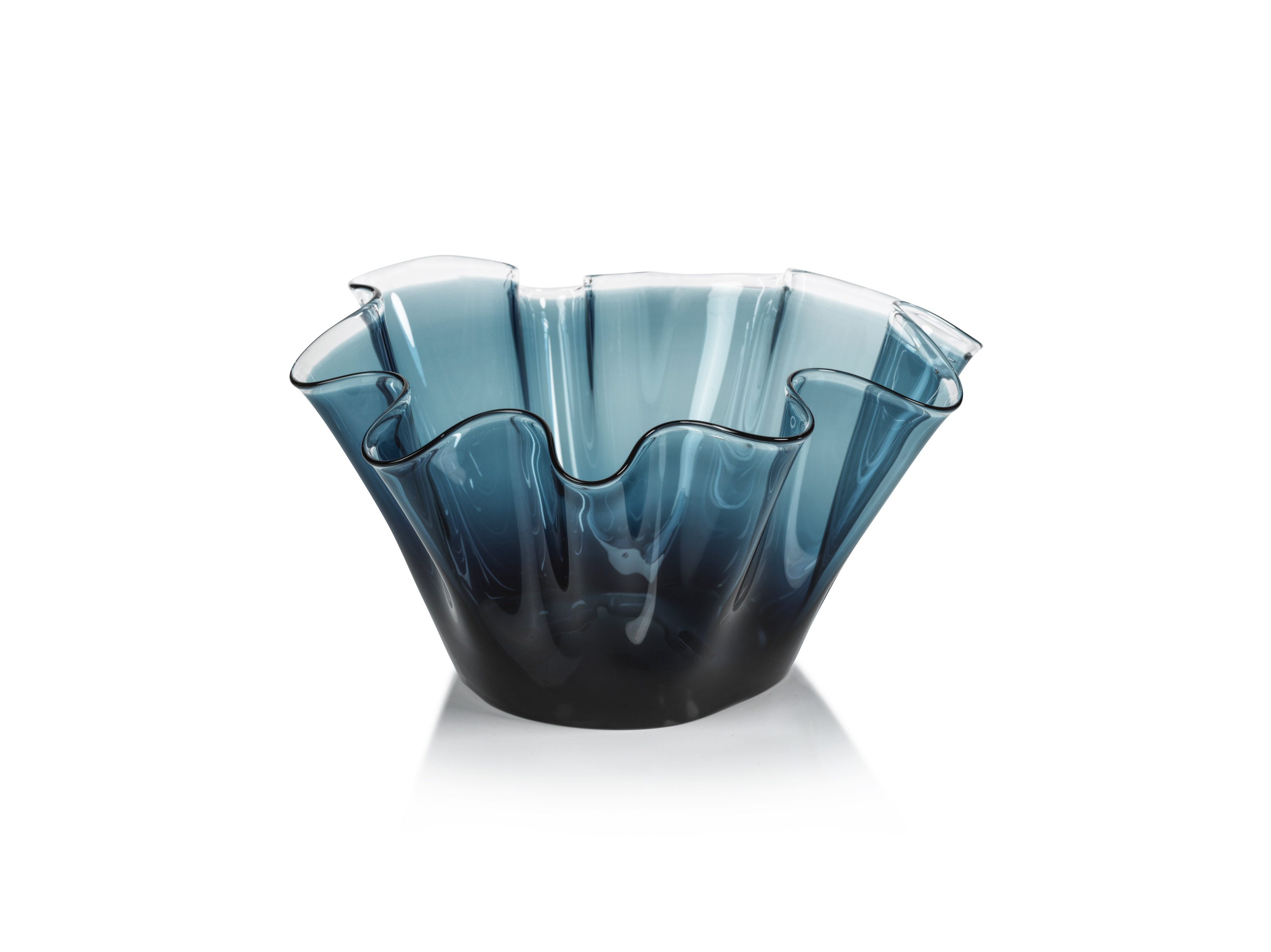Zodax Vellerti Glass Abstract Decorative Bowl in Blue | Wayfair