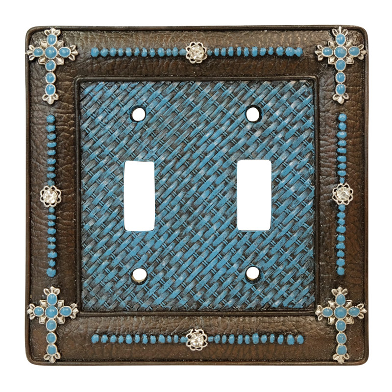 De Leon Collections Faux Leather Turquoise Pebble Cross Double Toggle ...