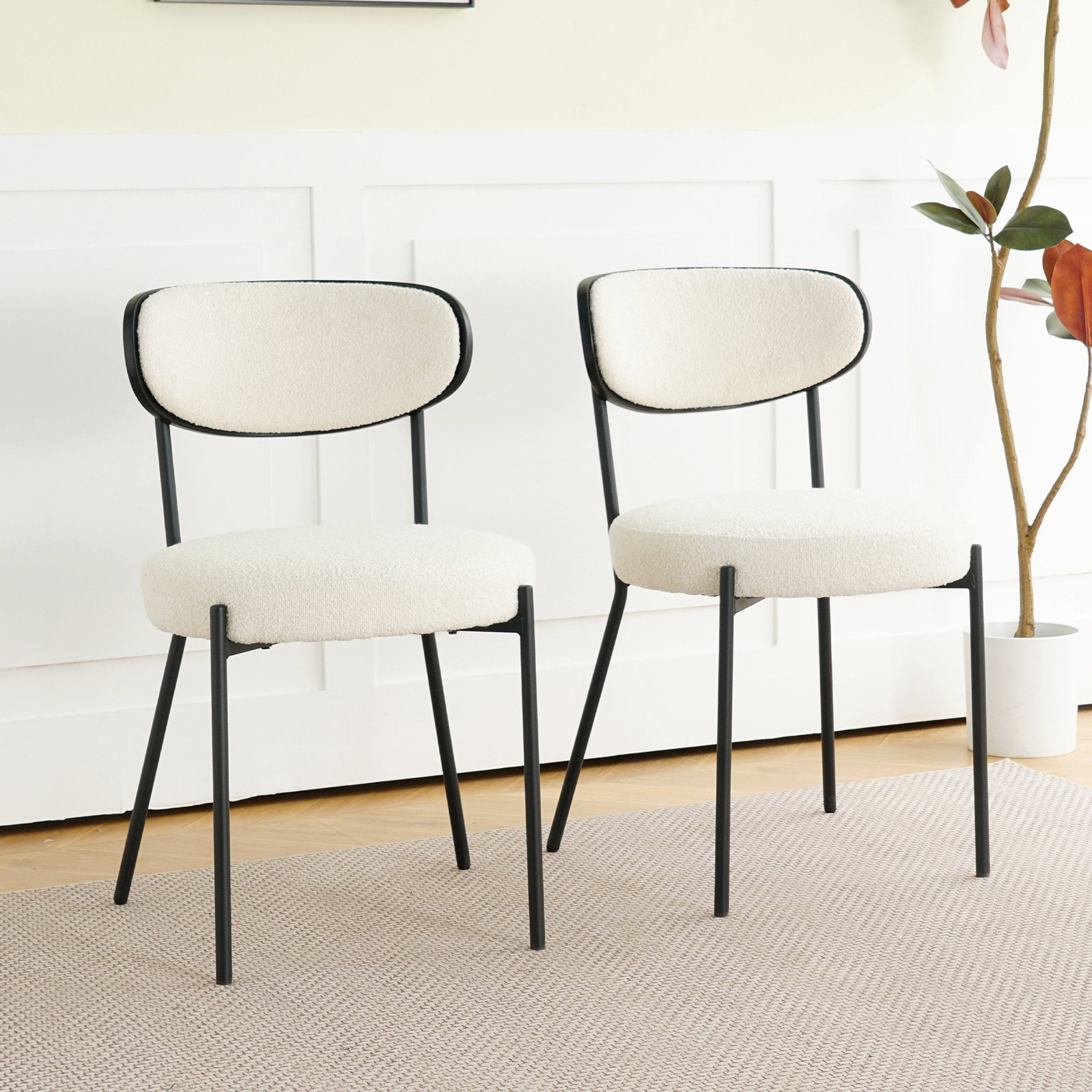 George Oliver Etowah Modern Kitchen Dining Chair Bentwood Covered With ...