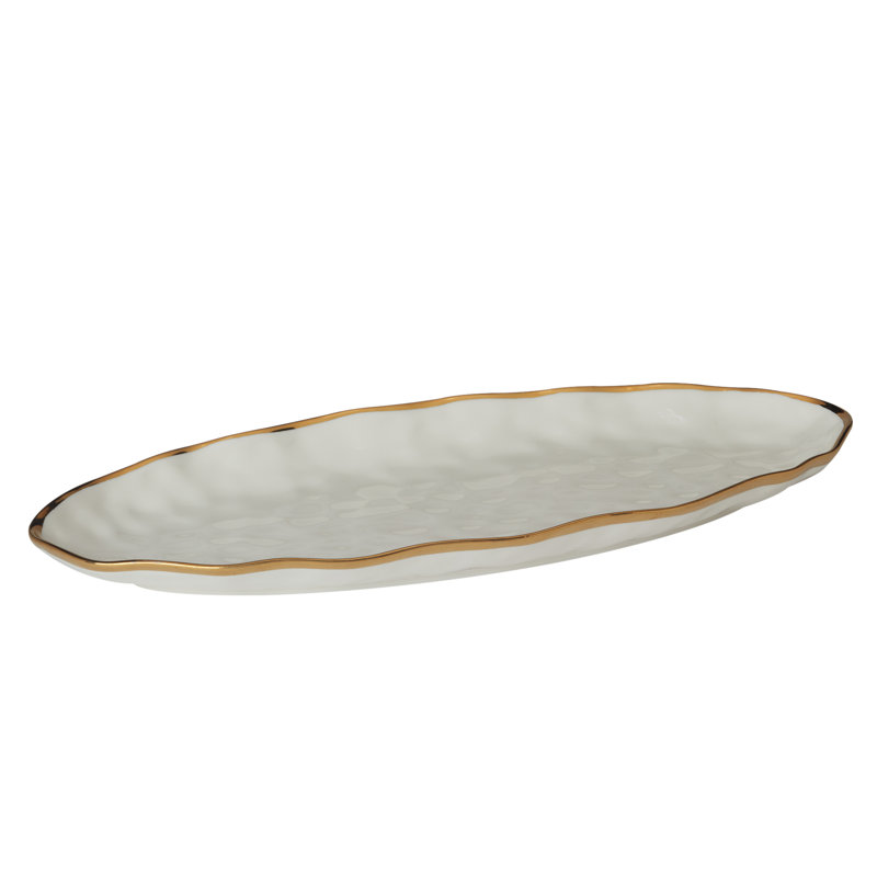 Certified International Regency Gold Oval Fish Platter | Wayfair