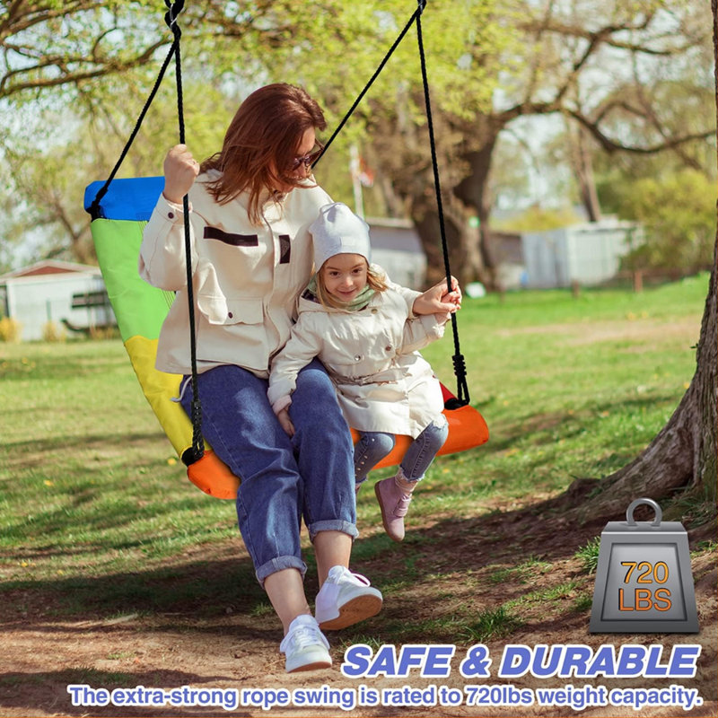 Klo Kick 700lb Giant 60" Platform Tree Swing for Kids and Adults with 2 ...