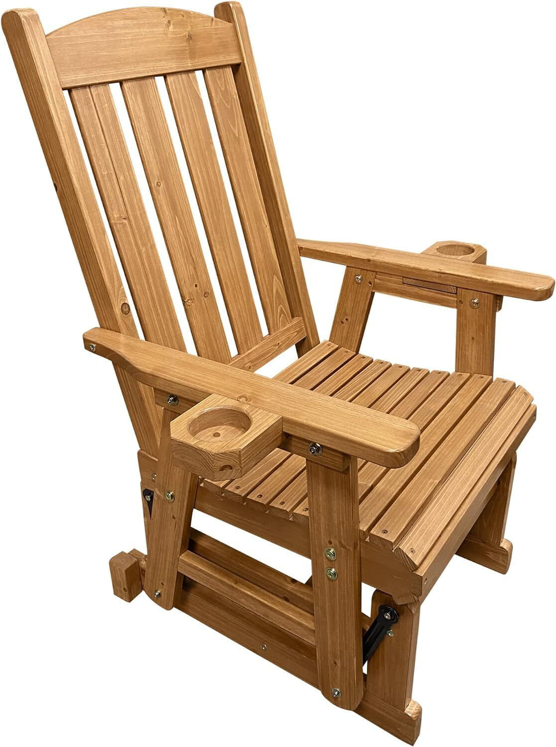 Lark Manor™ Wooden Patio Glider for One Person, with High Back and Deep ...