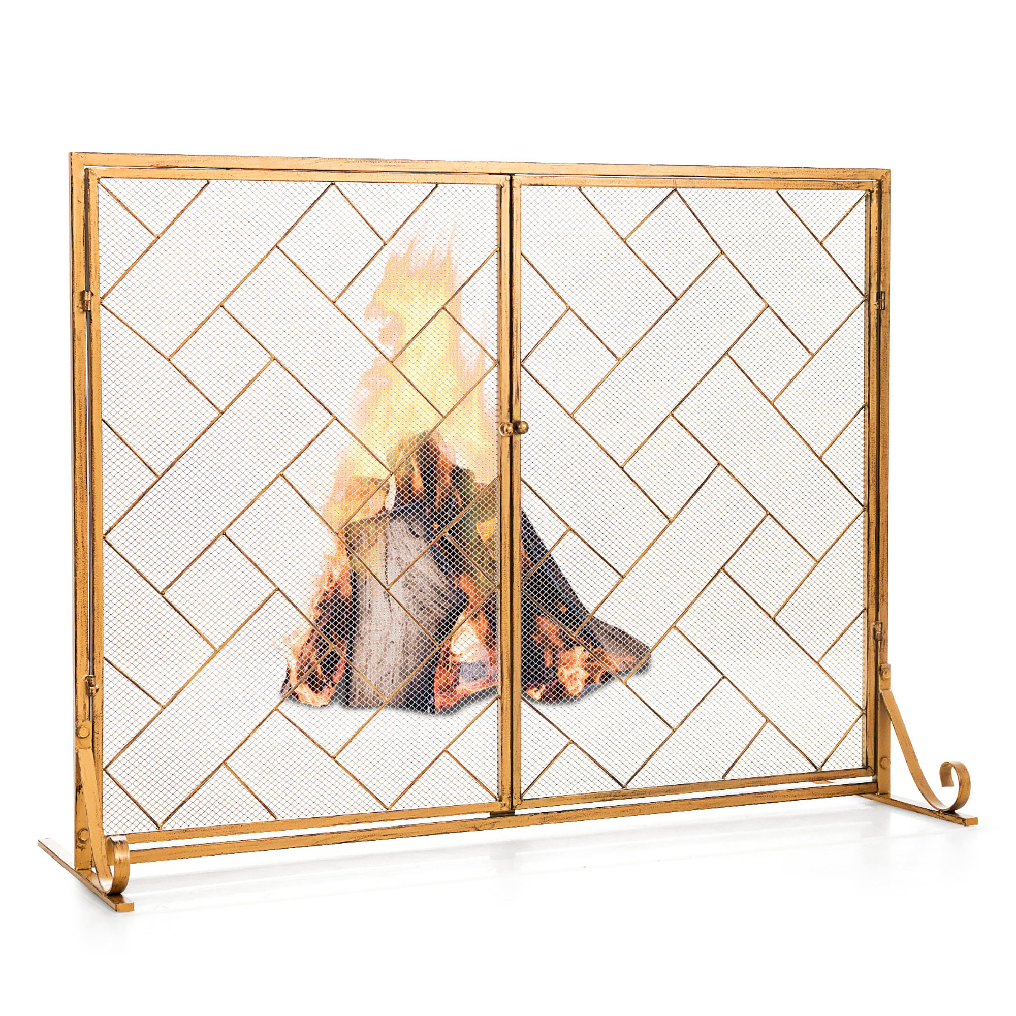 Costway 2 Panel Iron Fireplace Screen & Reviews - Wayfair Canada