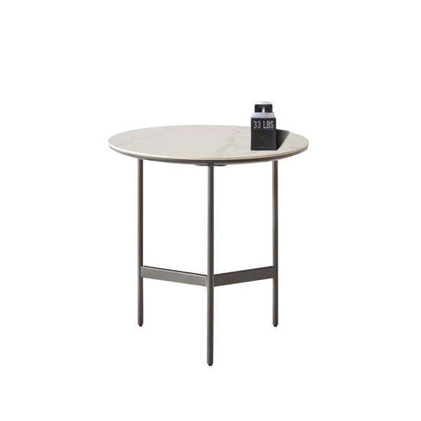 Wrought Studio™ Cedric Sintered Stone Round Side Table | Wayfair