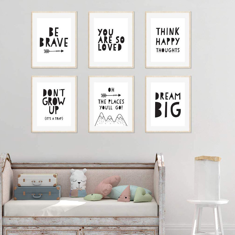 Harriet Bee Dedrik Inspirational, Be Brave, Dream Big 6-Piece Set Paper ...