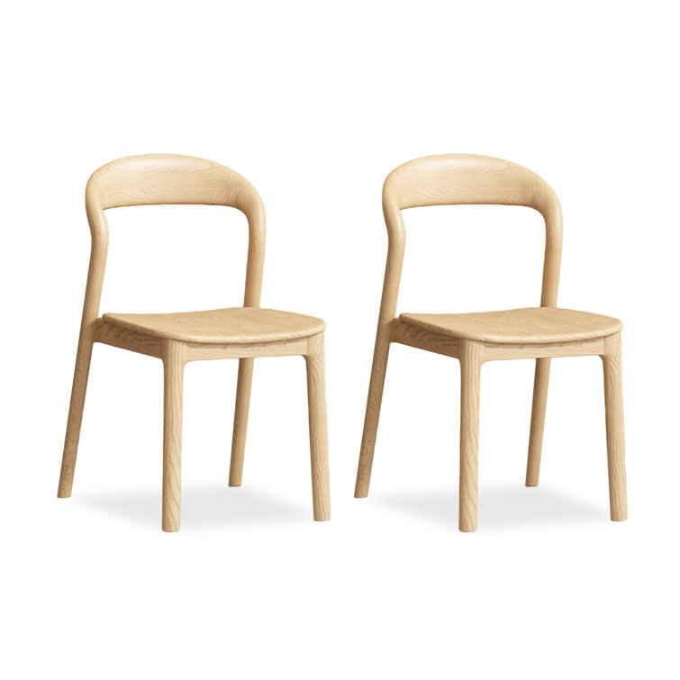 Corrigan Studio® Solid Wood back side Chair(Set of 2) | Wayfair