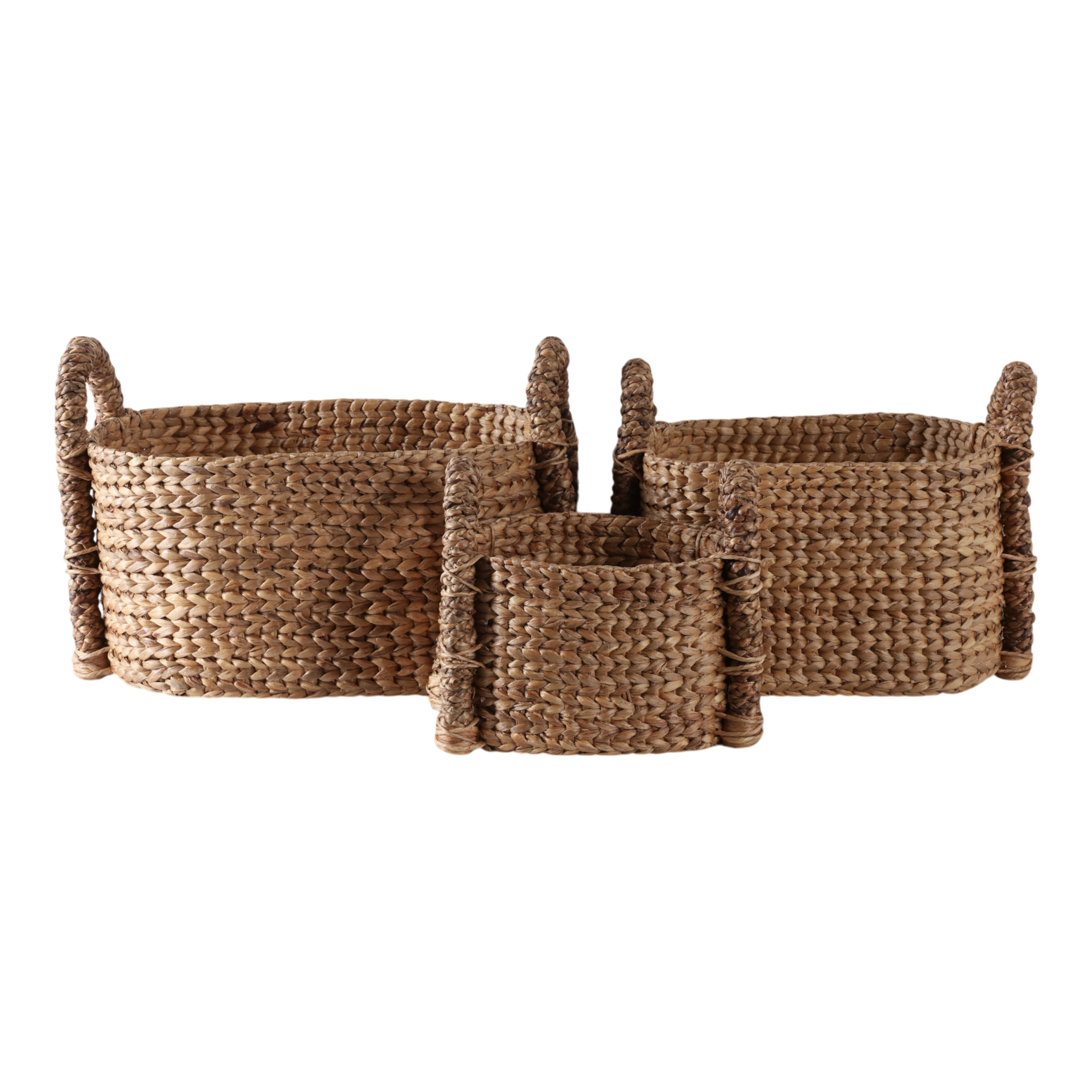 One Allium Way® Oval Woven Decorative Baskets With Handles - Decorative ...