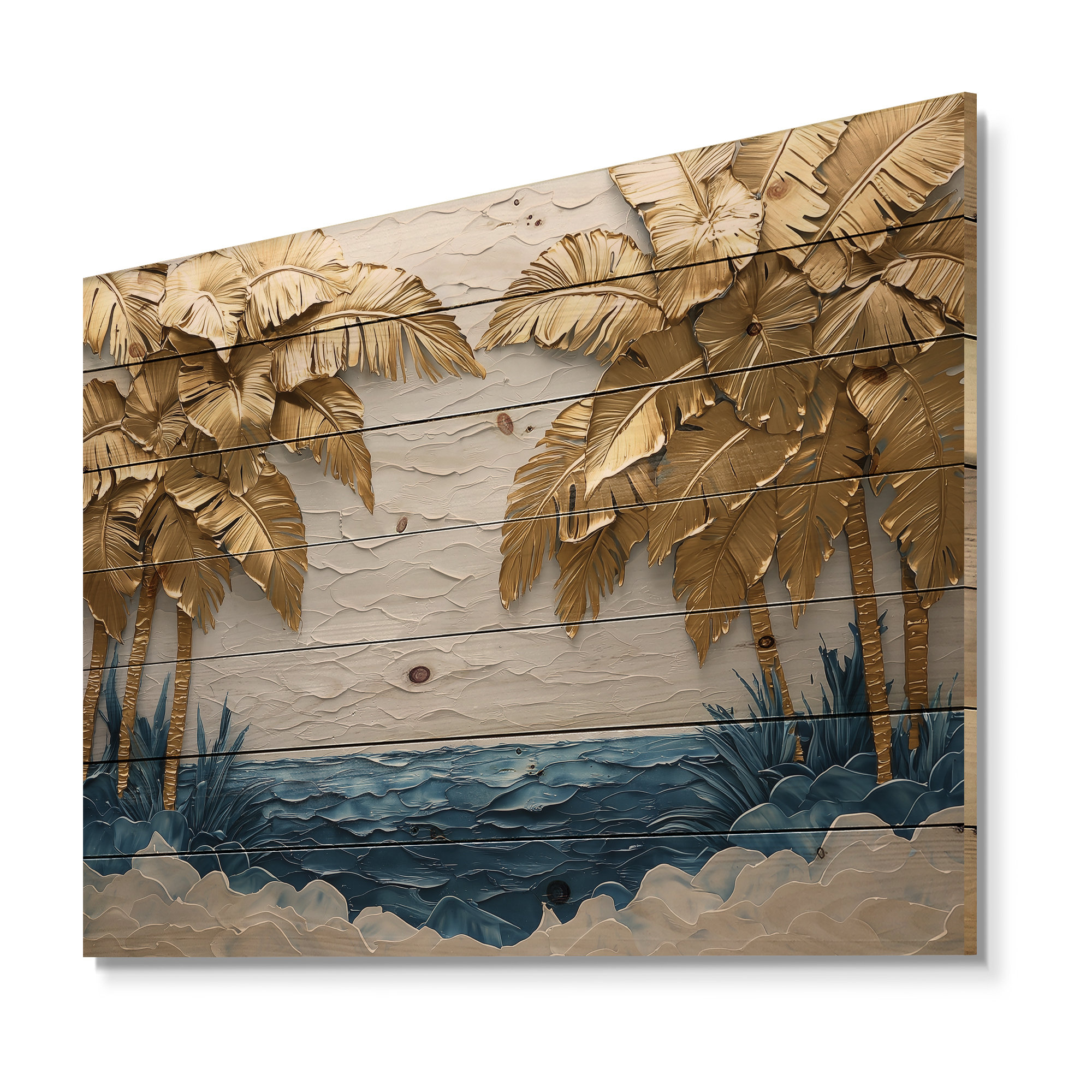 Ophelia & Co. Golden Aqua Palms On The Beach II - Palms & Palm Trees ...