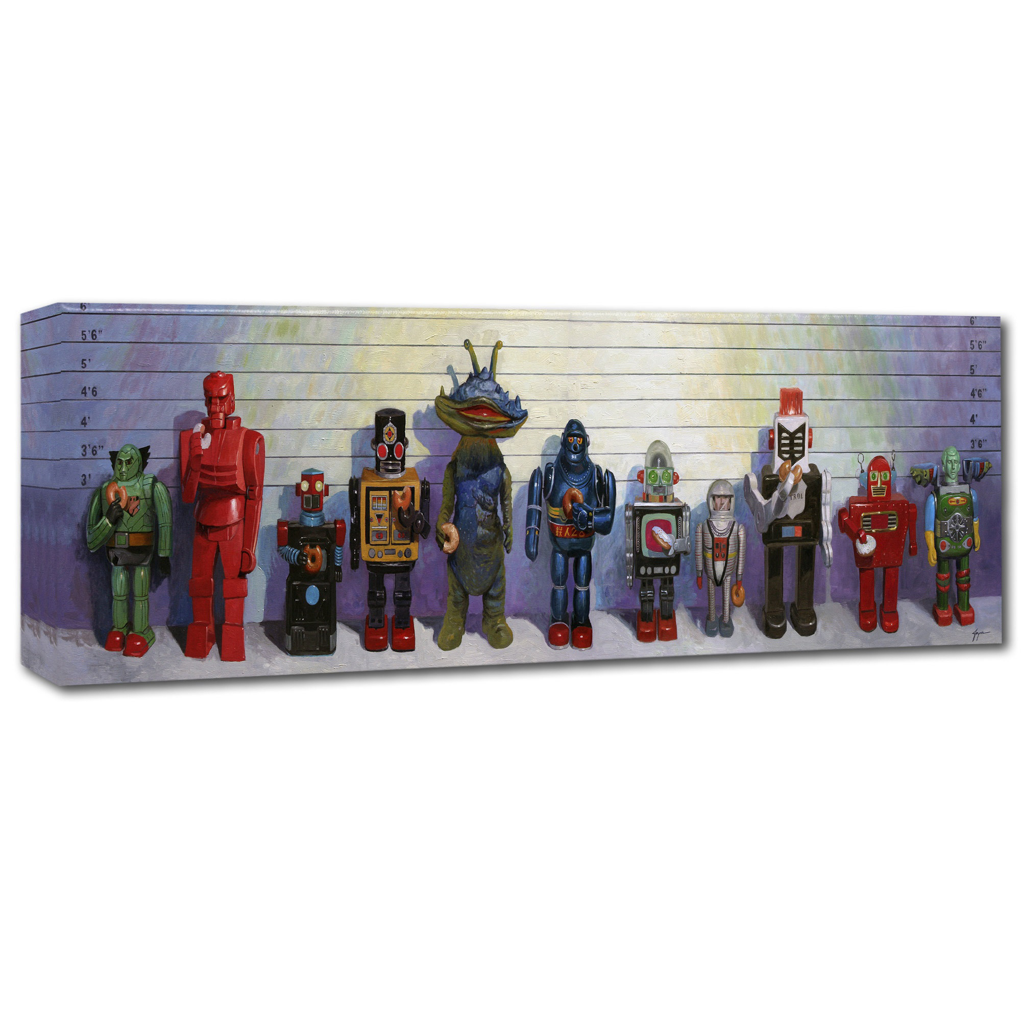 Trademark Fine Art 'Line-Up' Painting Print on Wrapped Canvas | Wayfair