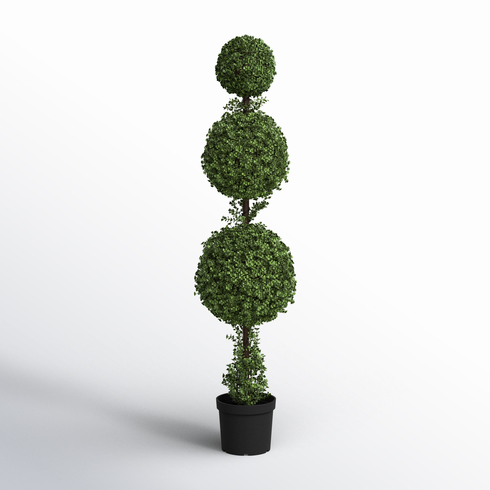 Birch Lane™ Ametria Artificial Triple Ball Green Boxwood Topiary ...