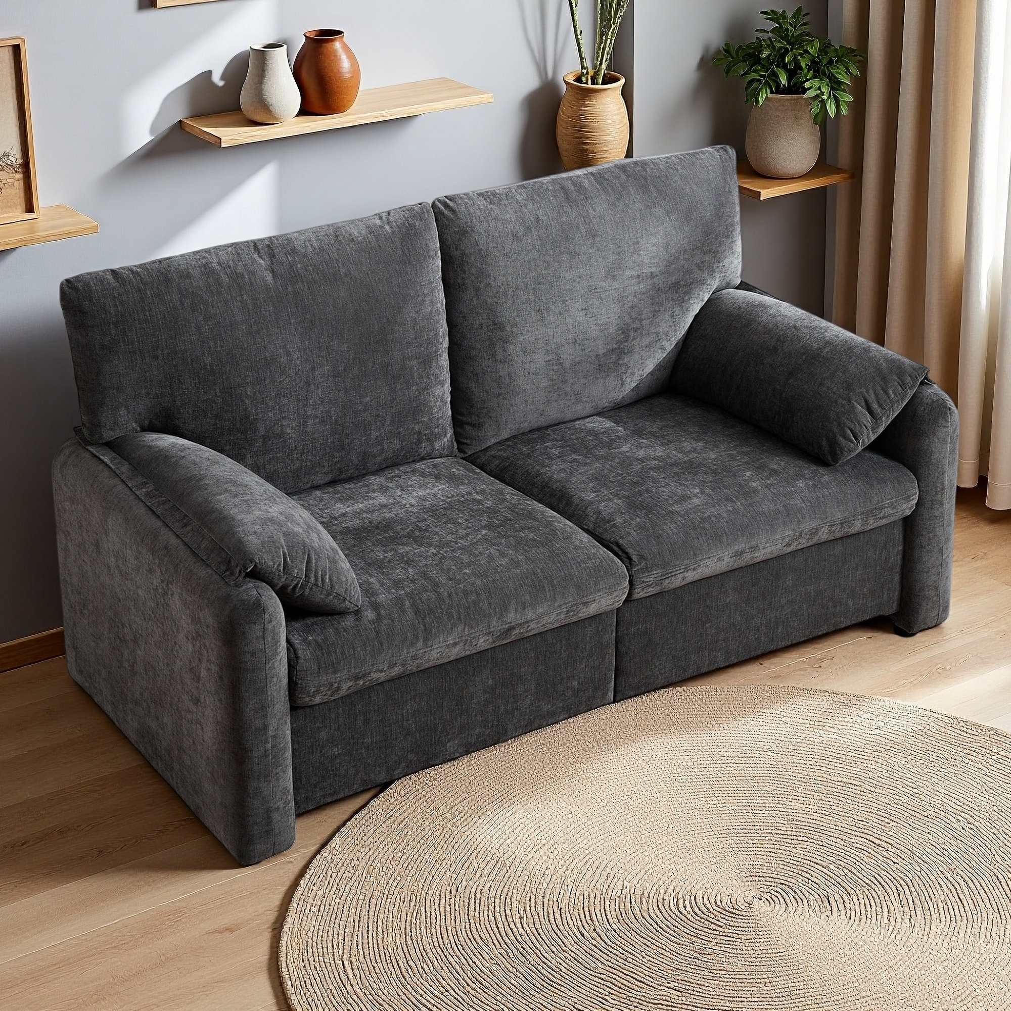 PhoebeHoliday 800LBS Down Filled Sofas, 60 Inch Minimalist Sofa, With ...