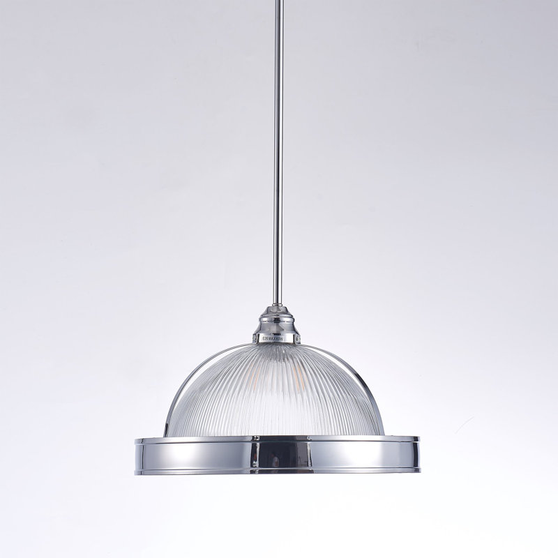 Pasargad Natalie Rounded Glass & Polished Chrome Pendant | Wayfair