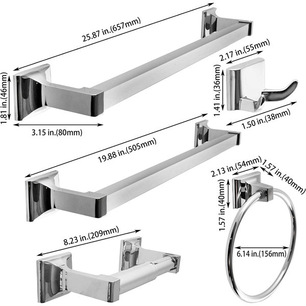ATAYAL 5 - Piece Bathroom Hardware Set & Reviews | Wayfair