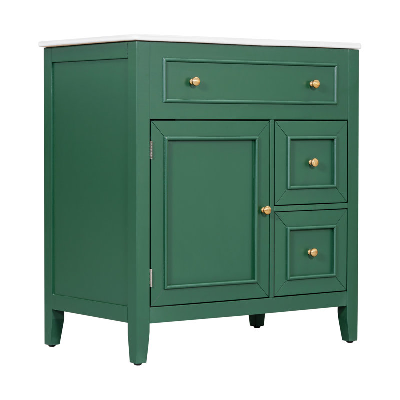Wildon Home® Aquanetta Solid Wood+MDF Freestanding Bathroom Cabinet ...