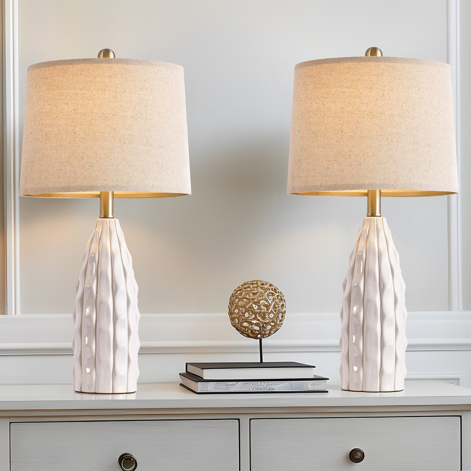 Mercer41 23.7" Modern Minimalist Glazed Ceramic Lamp,suitable For ...