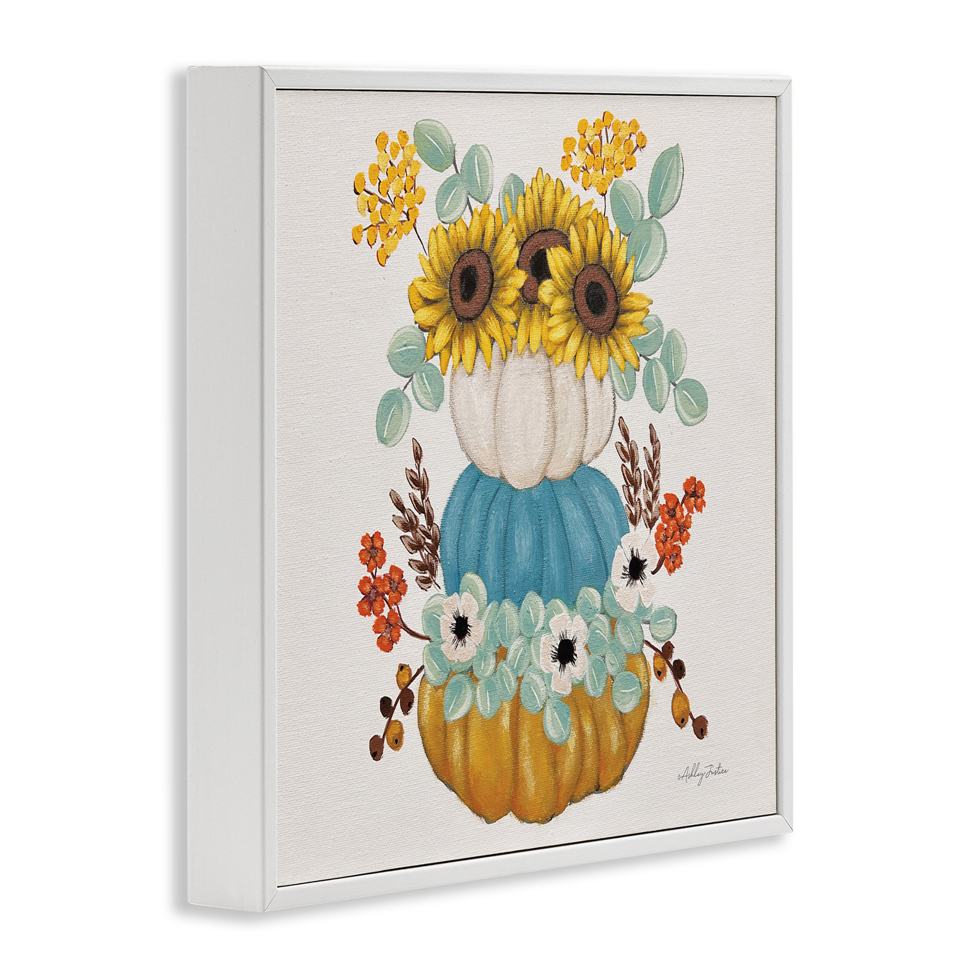 Ophelia & Co. Seasonal Flower & Pumpkins Framed Giclee Art by Ashley ...
