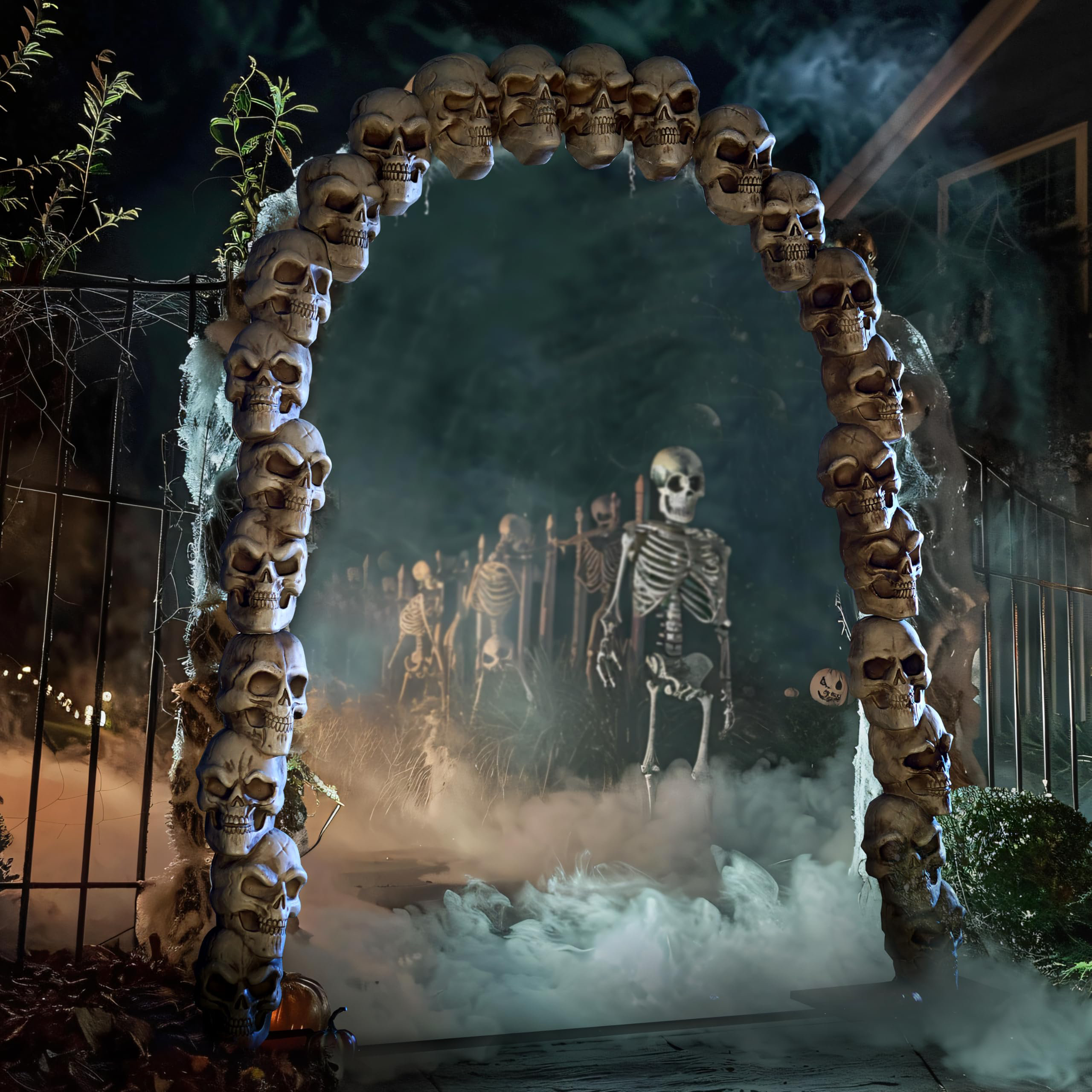 The Holiday Aisle® 7.2ft Halloween Outdoor Skull Archway Scary Giant ...