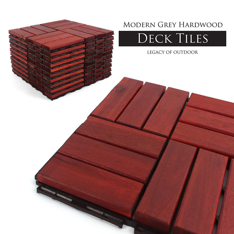 3rd Street Inn 12" x 12" Wood Interlocking Deck Tile & Reviews | Wayfair