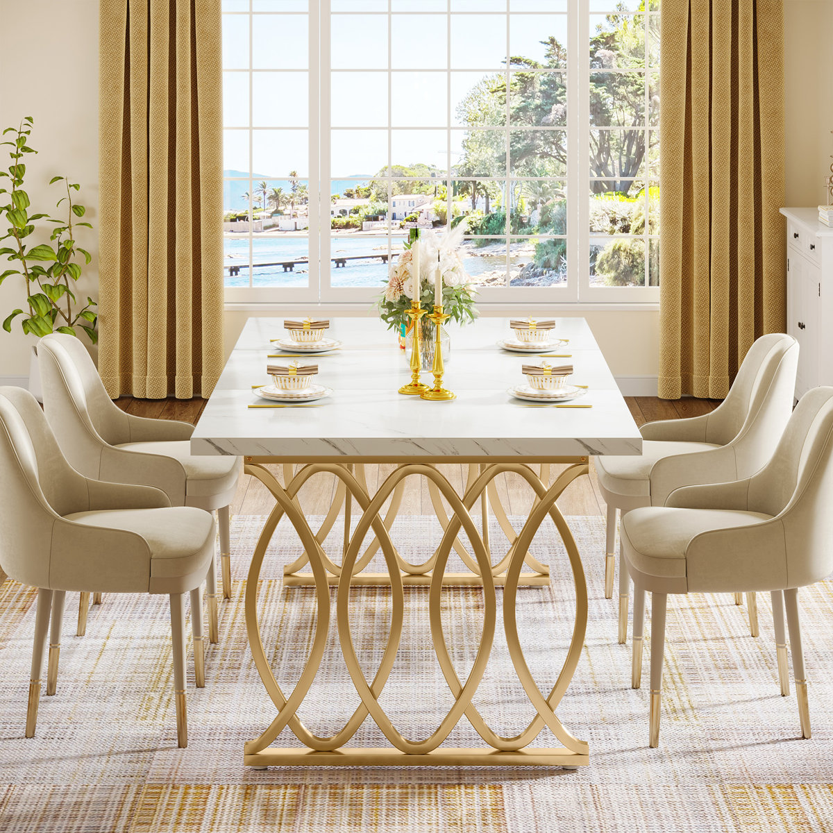 Mercer41 Rhui 63'' Sled Dining Table & Reviews | Wayfair