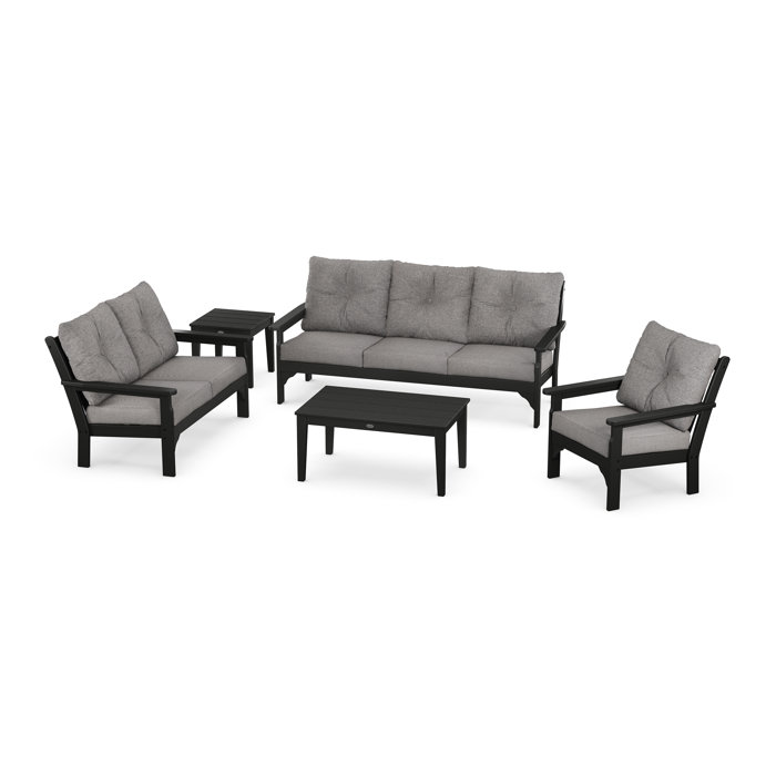 POLYWOOD® Vineyard 5 Piece Deep Seating Set & Reviews | Wayfair
