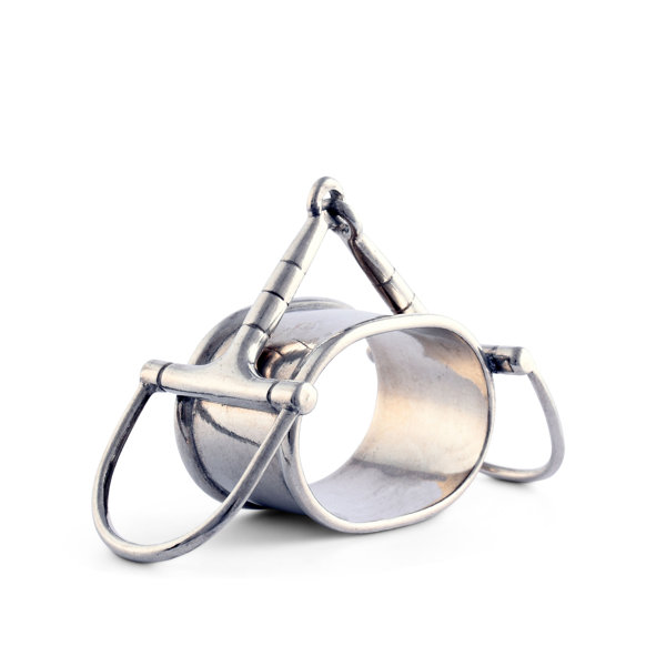 Vagabond House Equestrian Pewter Horse Bit Napkin Ring | Perigold