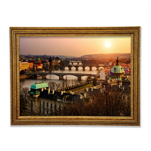 Ebern Designs Stunning Sunrise Bridges - Single Picture Frame Art ...