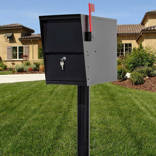 Architectural Mailboxes Oasis Steel Post Mounted Mailbox with Magnetic ...