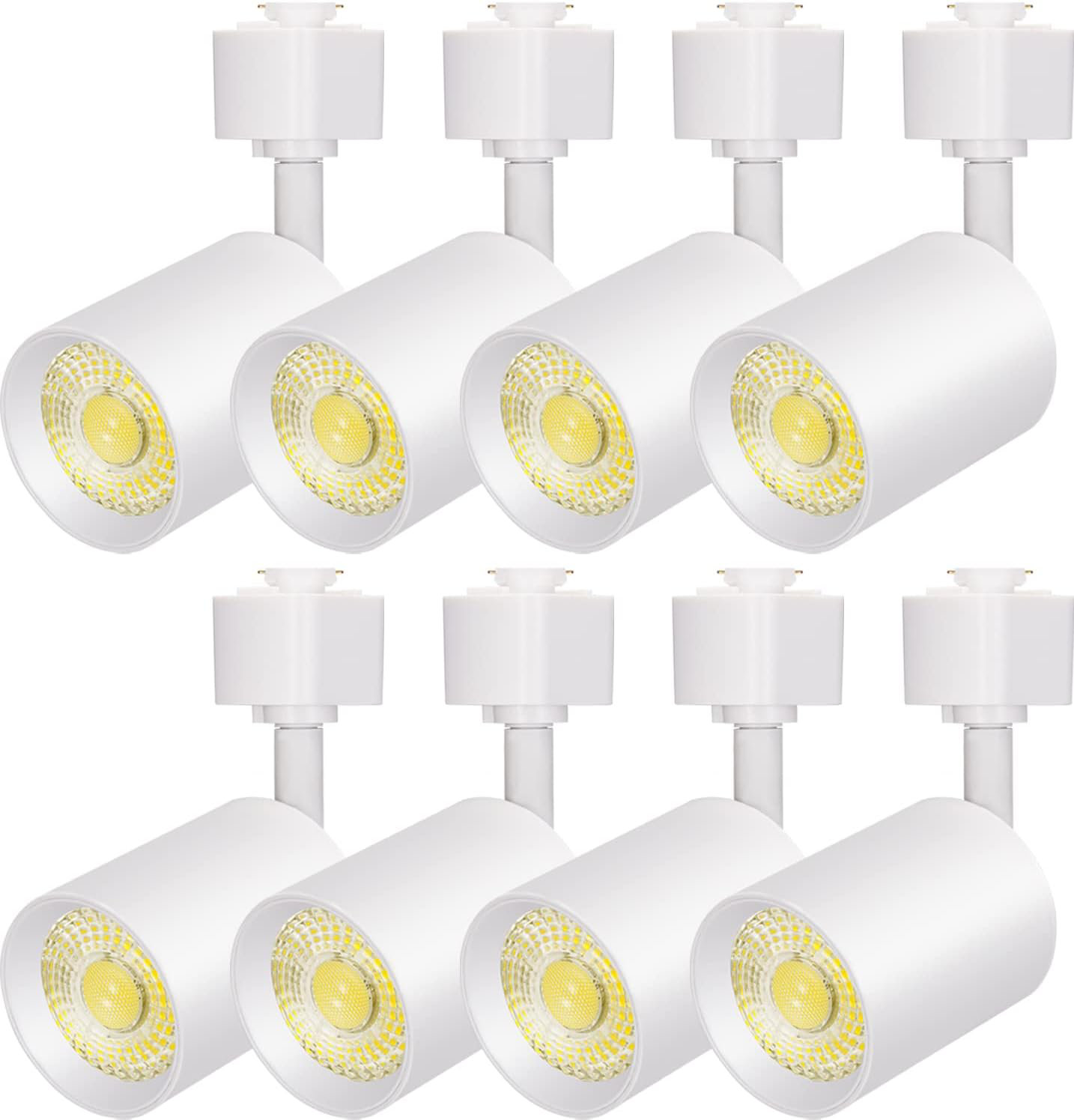 BONLOD 8 Pack J Type Track Lighting Heads 10W Dimmable LED Track Light ...