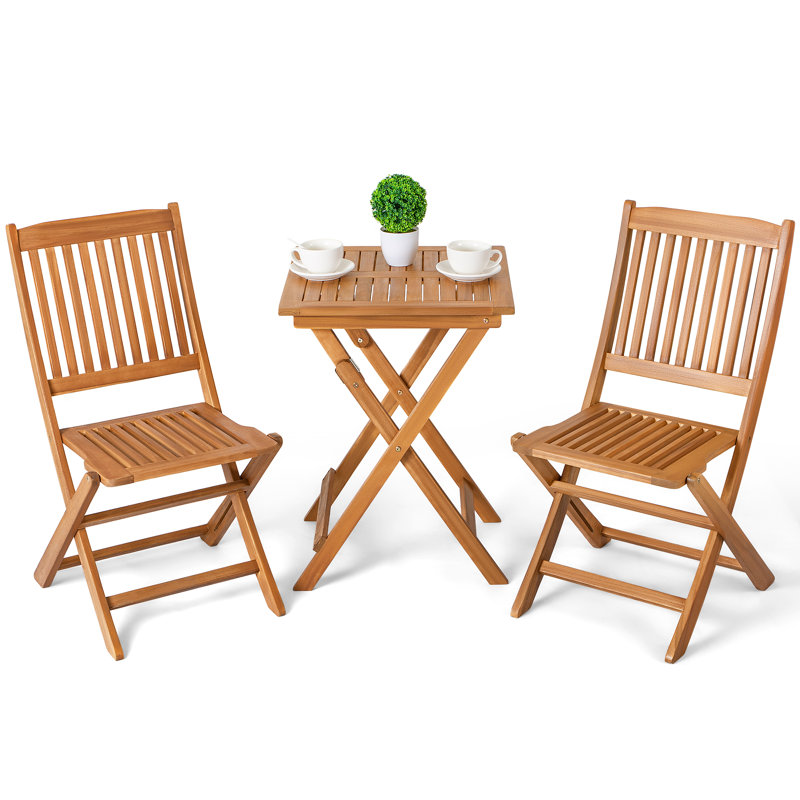 Winston Porter Kaecyn Square Solid Wood 2 - Person Seating Group ...