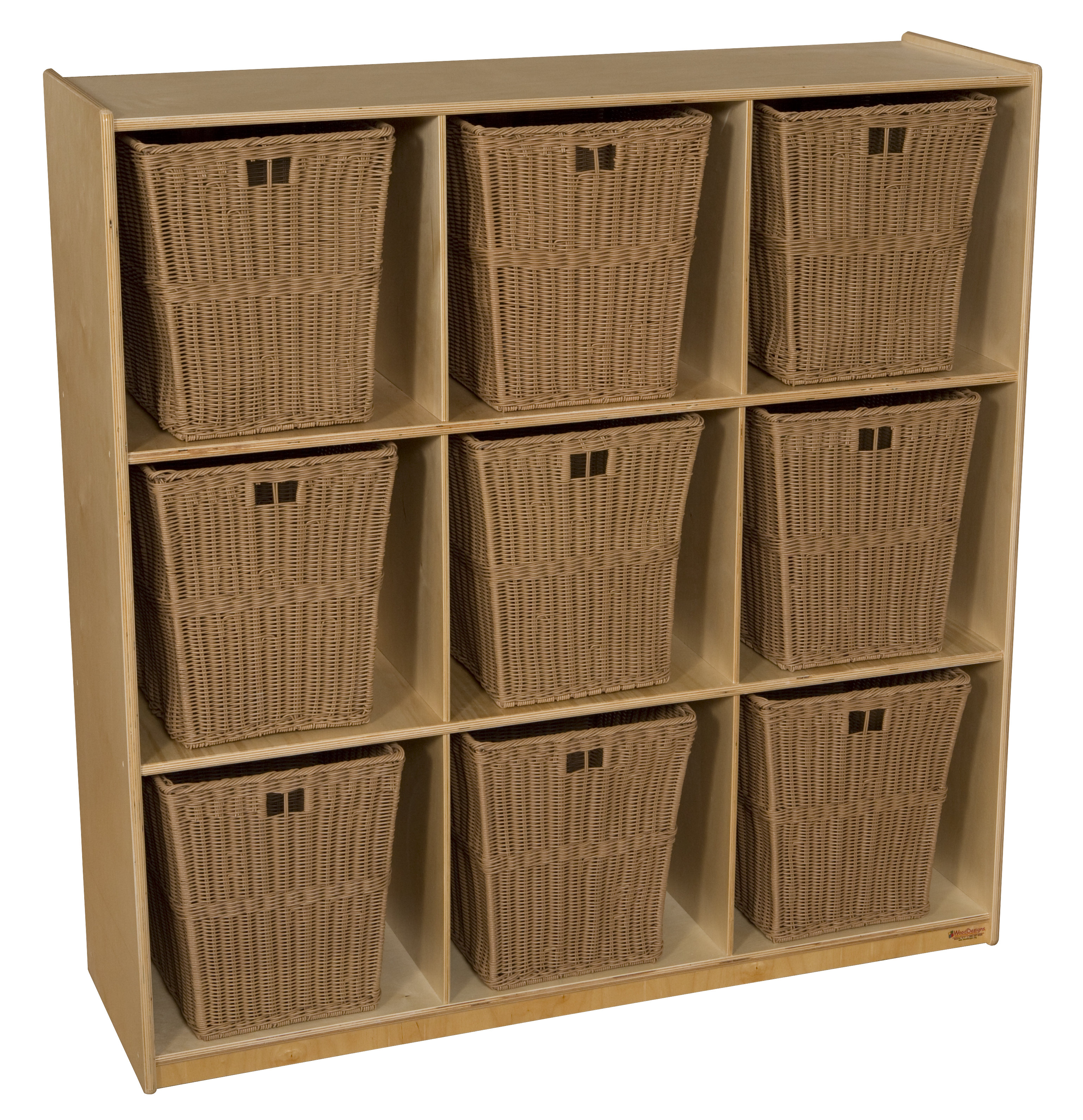 Wood Designs Natural Environments (9) Cubby Storage with Large Baskets ...