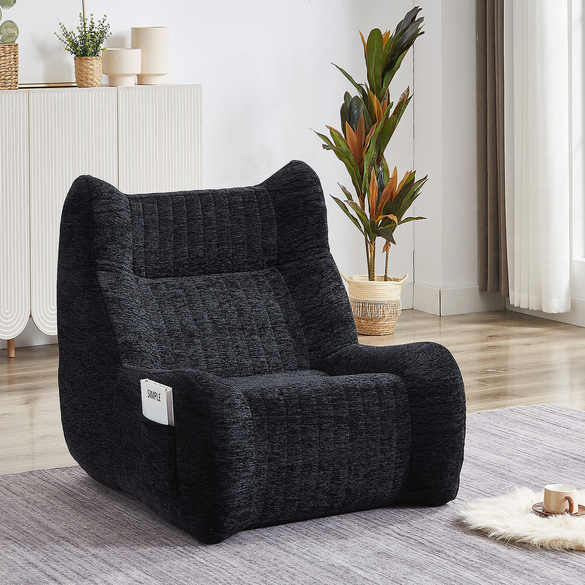 Trule Oversized Comfy Bean Bag Chair with Armrests - High-Resilience ...