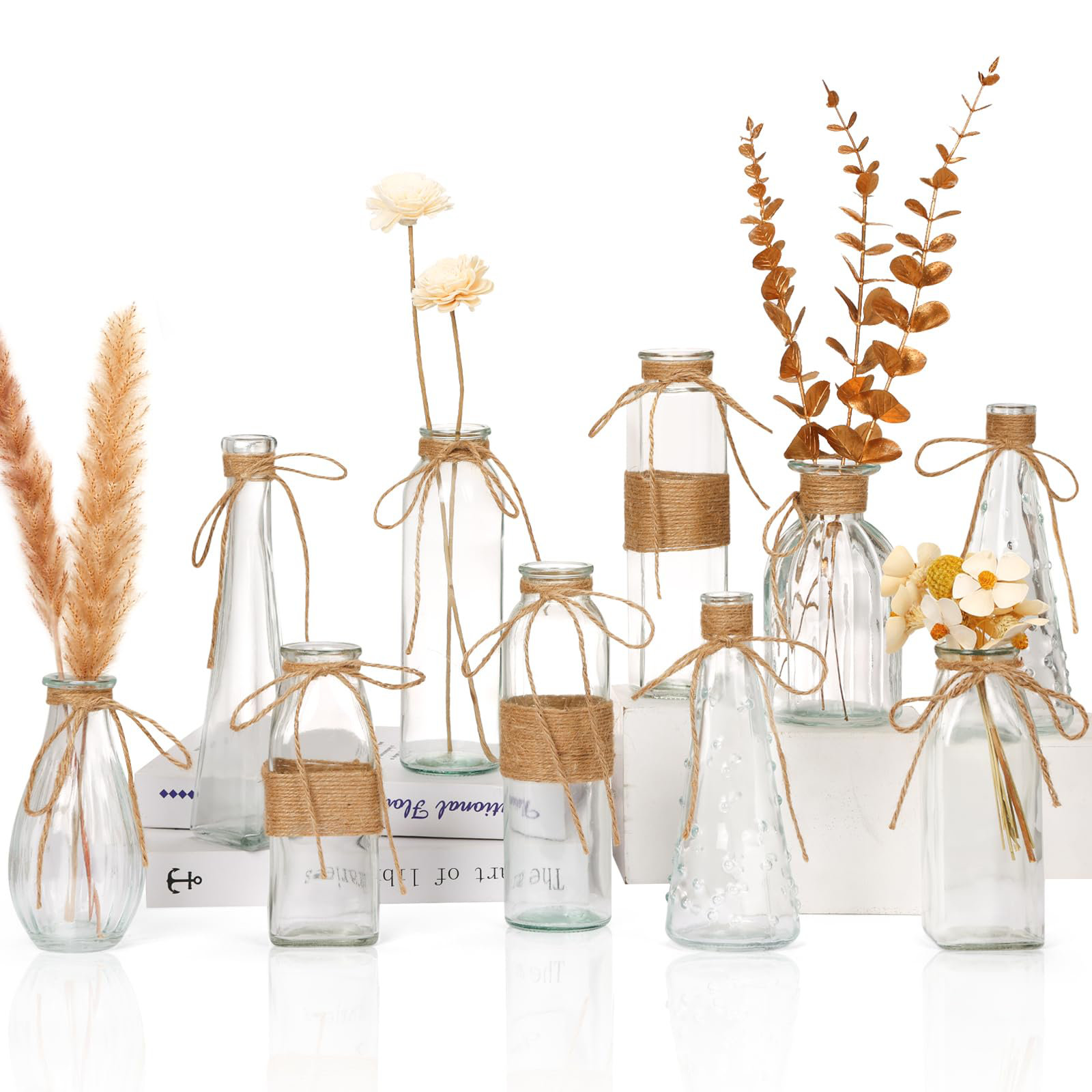 Breakwater Bay 10Pcs Small Flower Vases For Centerpieces, Clear Glass ...