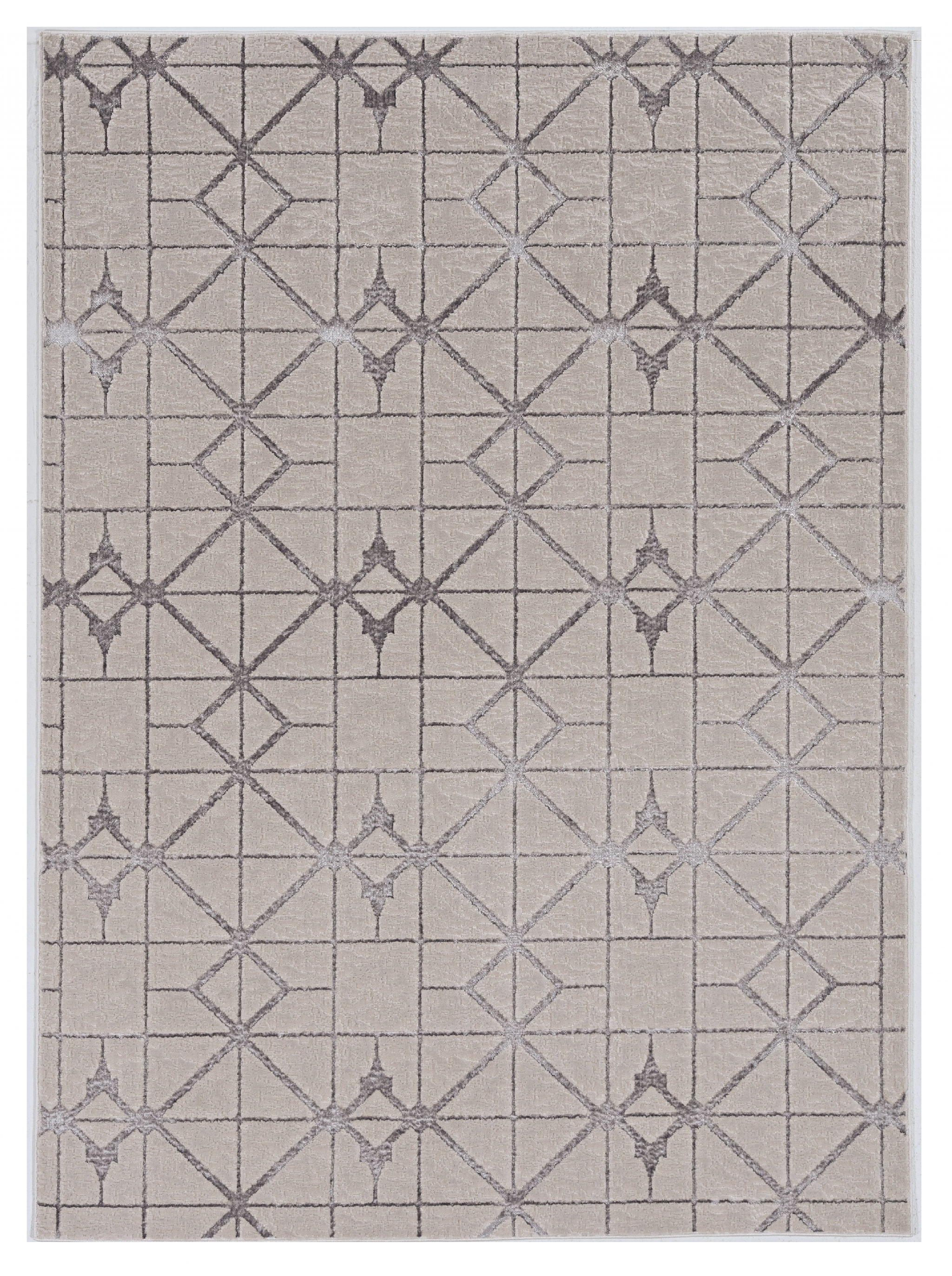 Corrigan Studio® Gray and Ivory Geometric Area Rug | Wayfair