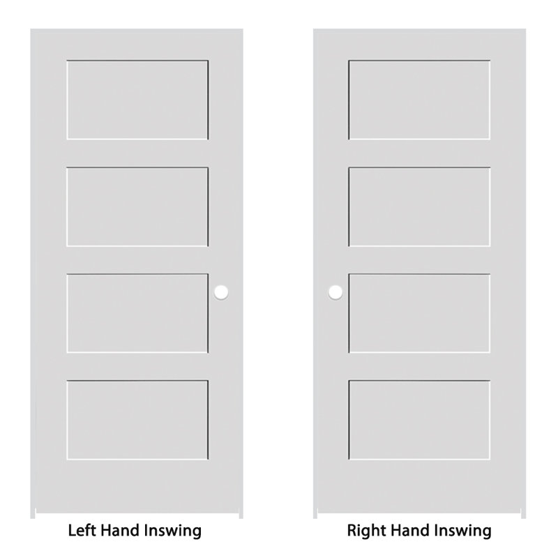 Trimlite Primed 4 Panel Interior Shaker Door Prehung with 4-9/16" Jambs ...