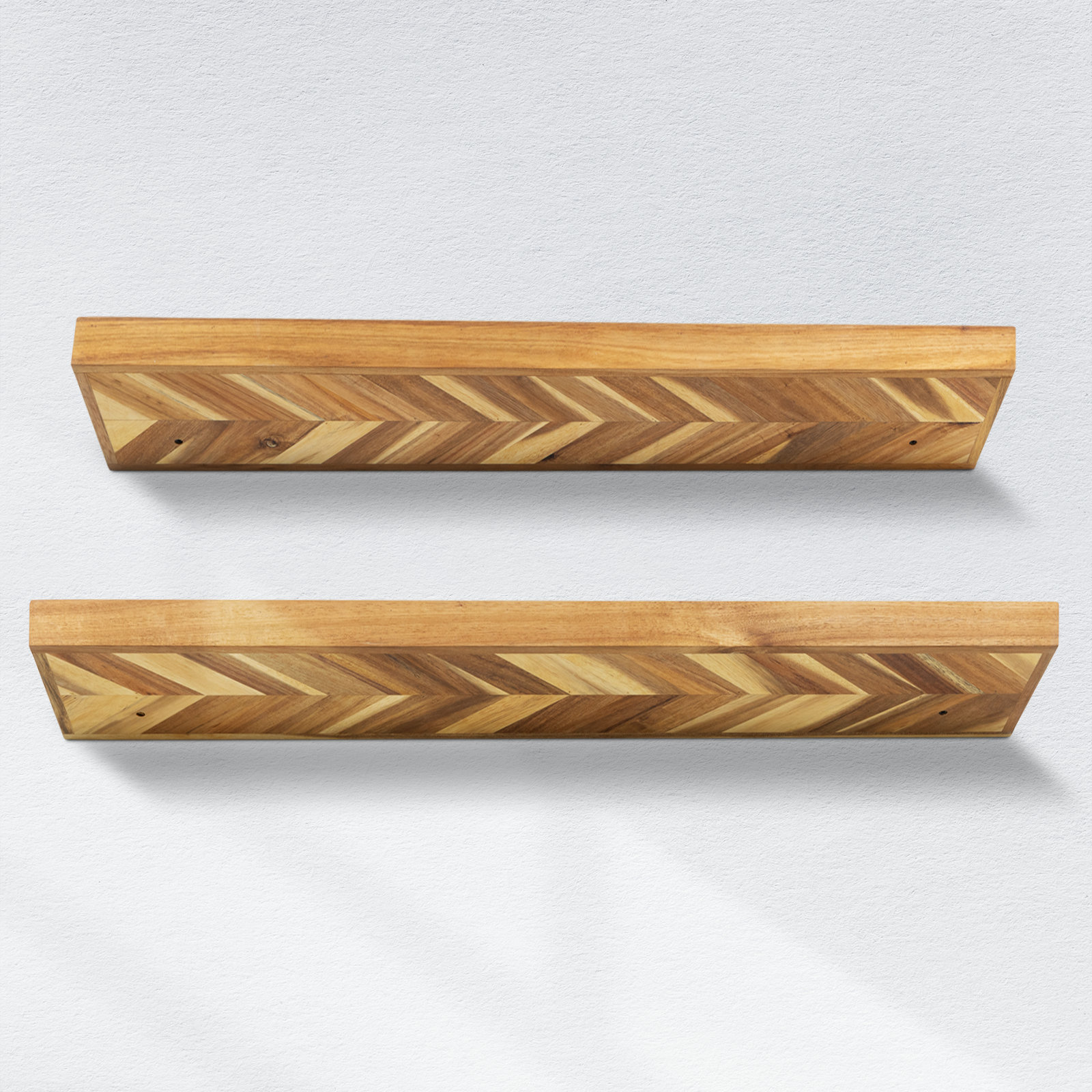 Loon Peak® Jenevieve 2 Pieces Acacia Solid Wood Chevron Floating ...