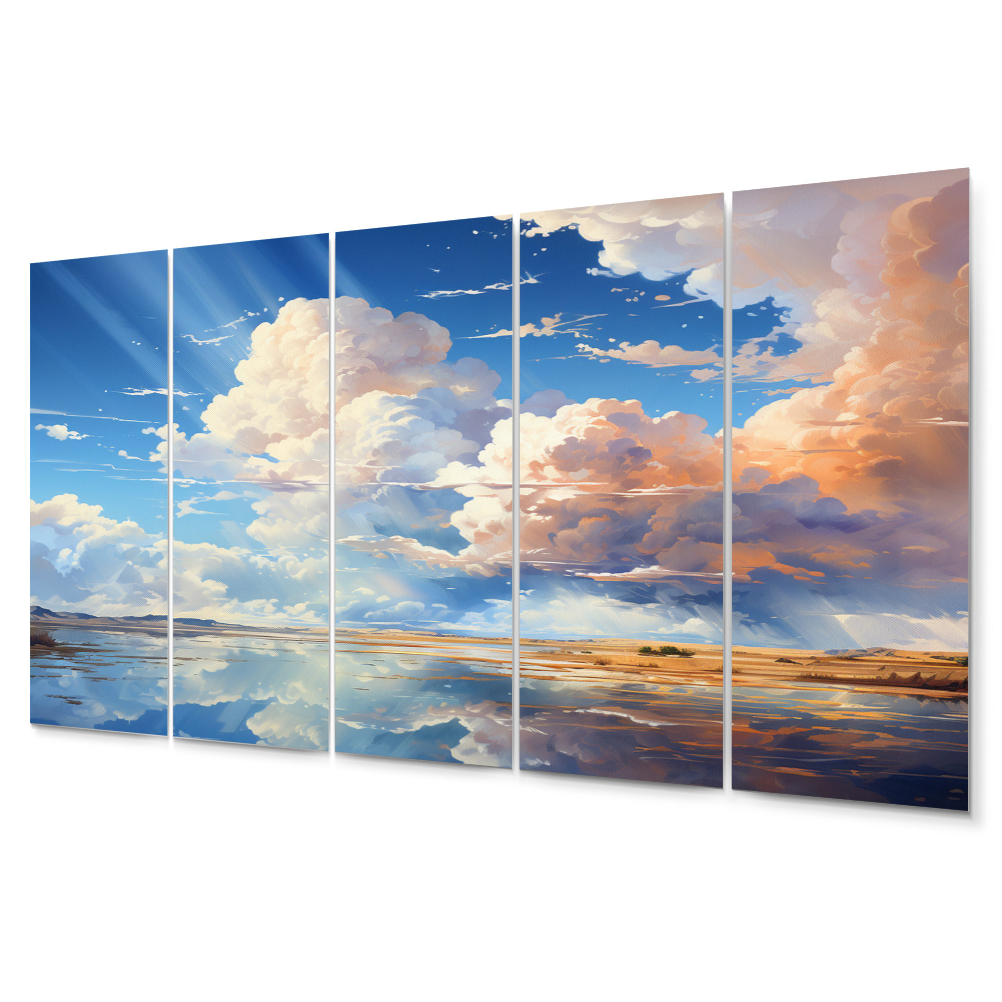 Red Barrel Studio Clouds Whimsical Wisps II - Landscapes Metal Wall ...