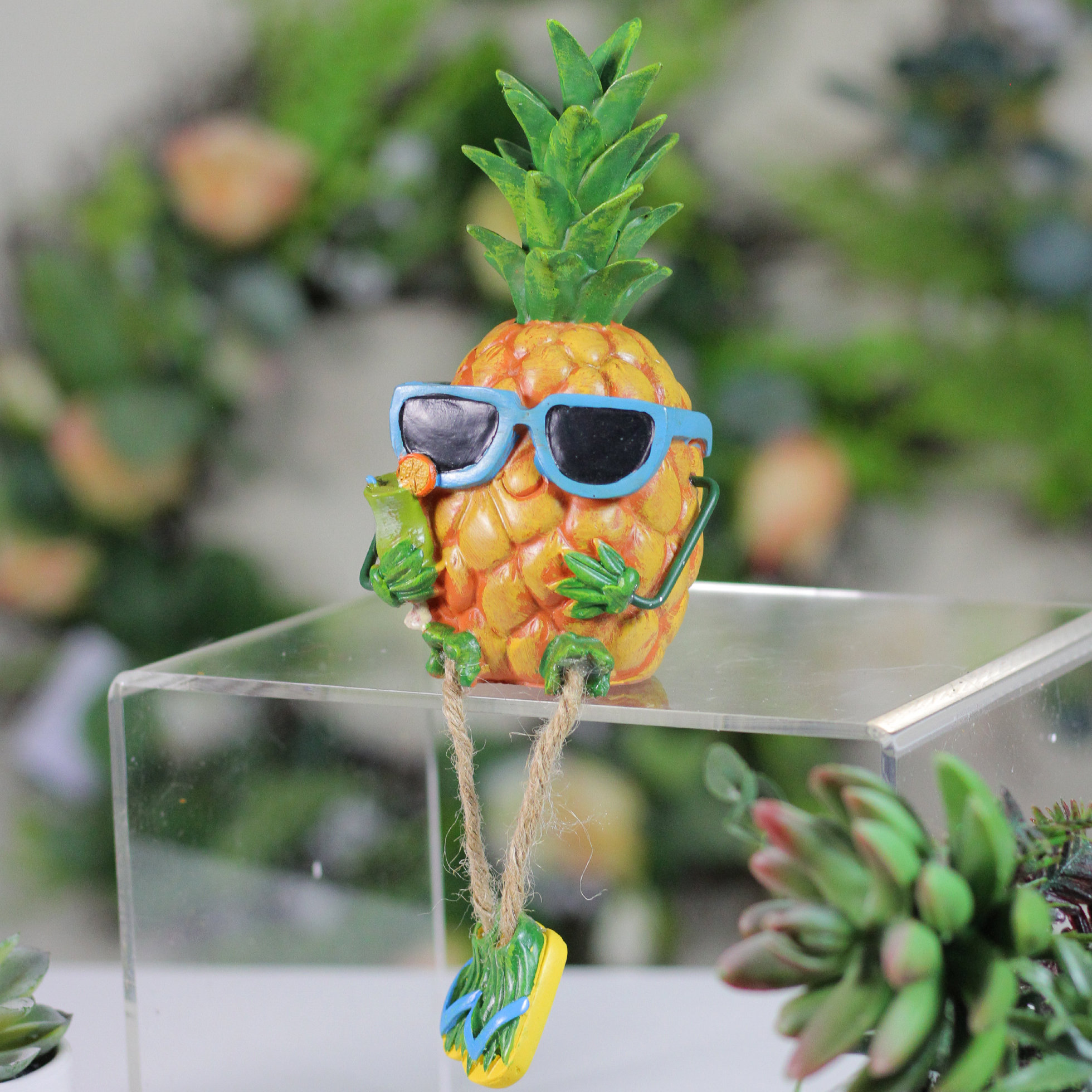 Northlight Seasonal 10" Tropical Boy Pineapple with Cocktail and ...